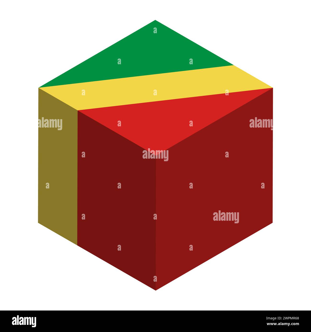 Republic of the Congo flag - isometric 3D cube isolated on white background. Vector object Stock ...