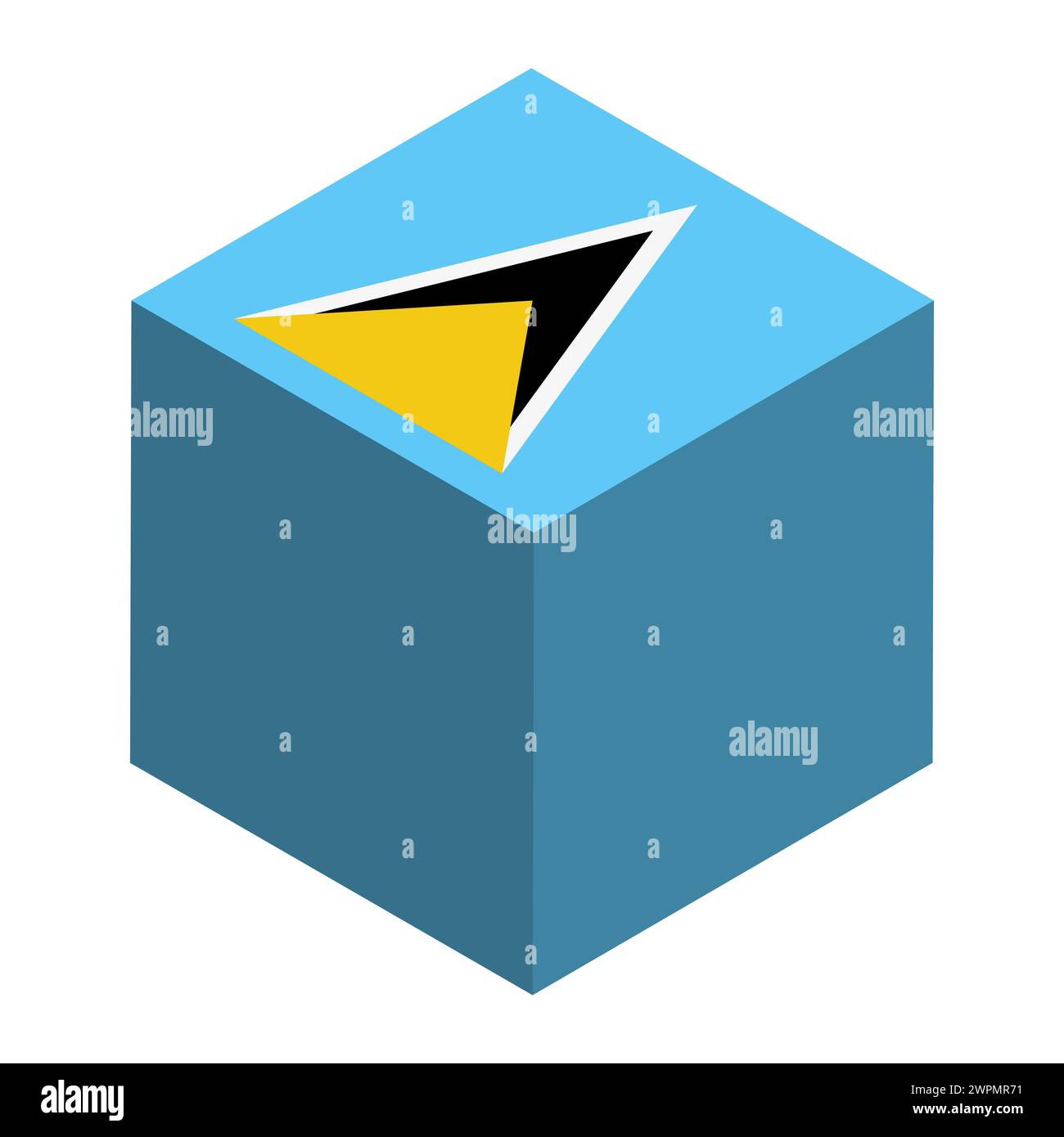 Saint Lucia flag - isometric 3D cube isolated on white background. Vector object Stock Vector ...