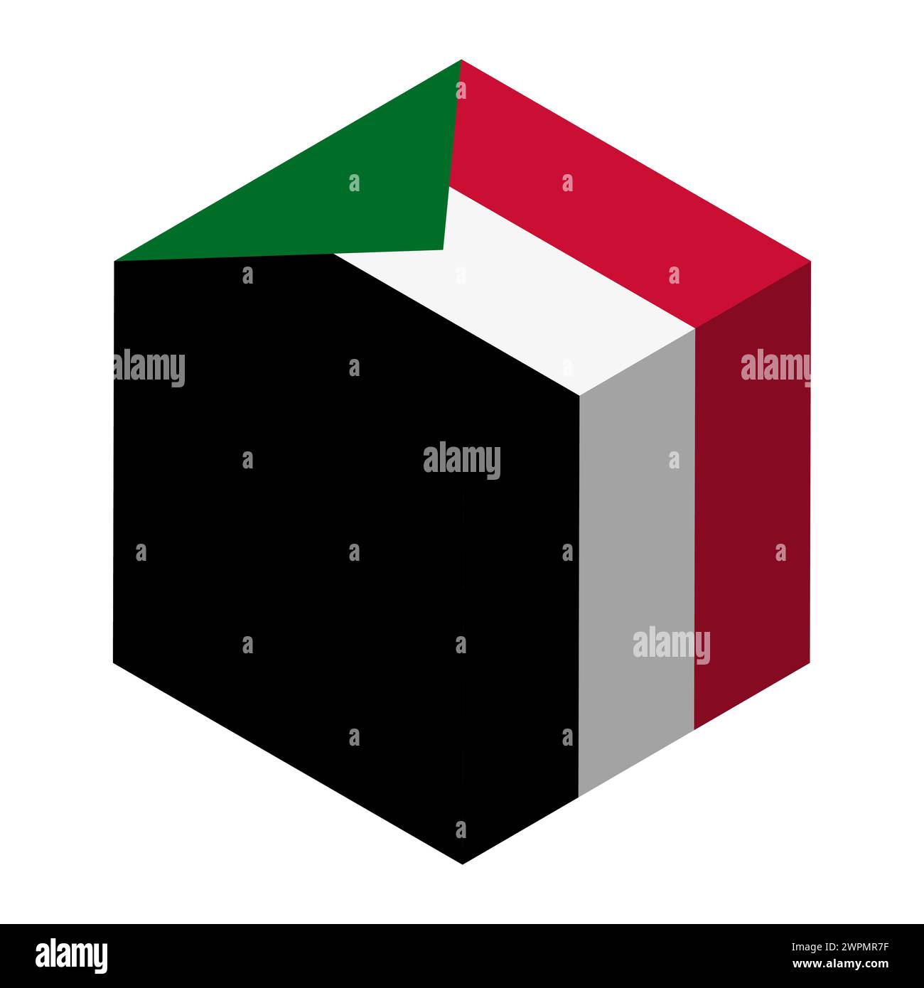 Sudan flag - isometric 3D cube isolated on white background. Vector object Stock Vector Image ...