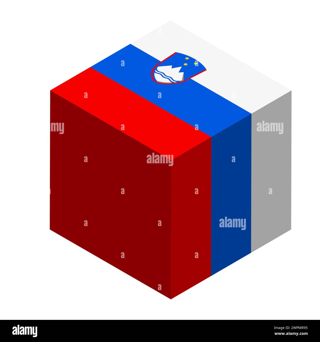 Slovenia flag - isometric 3D cube isolated on white background. Vector object Stock Vector Image ...
