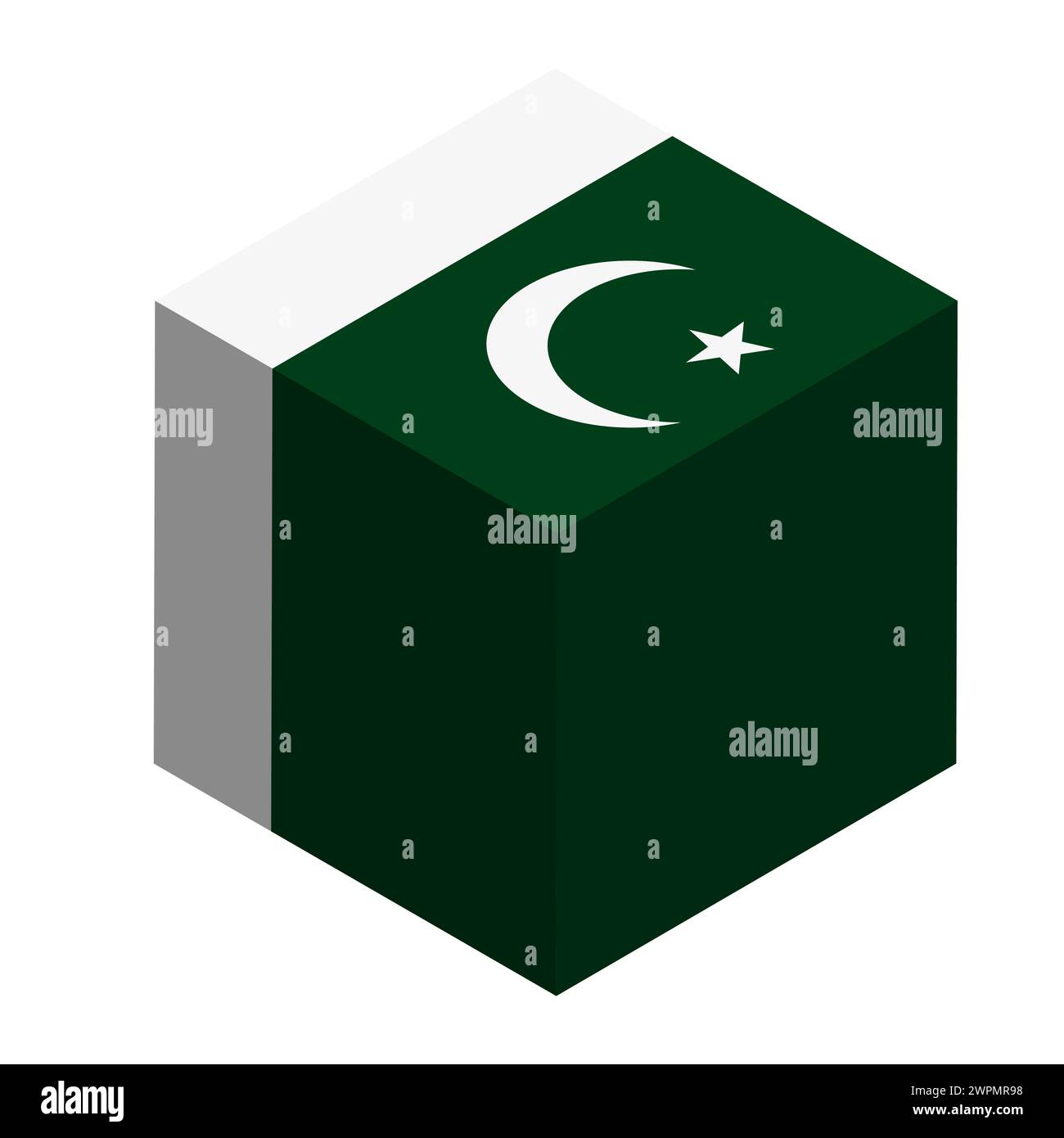 Pakistan flag - isometric 3D cube isolated on white background. Vector object Stock Vector Image ...