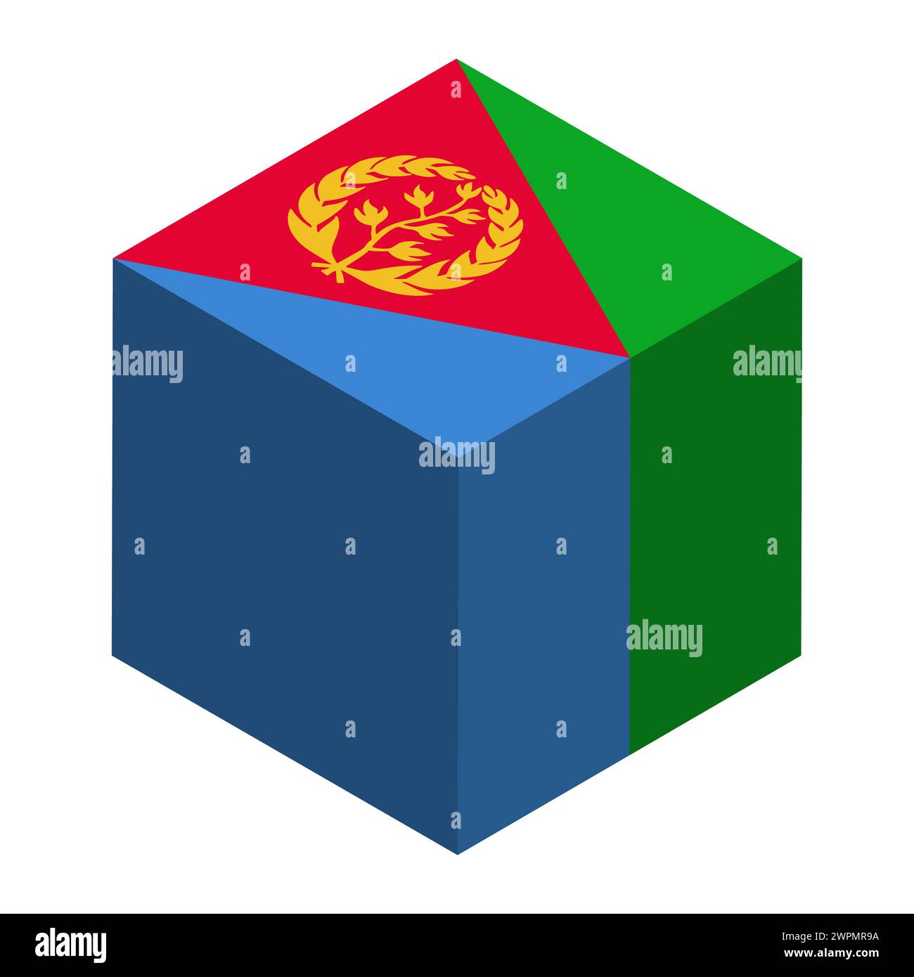Eritrea flag - isometric 3D cube isolated on white background. Vector object Stock Vector Image ...