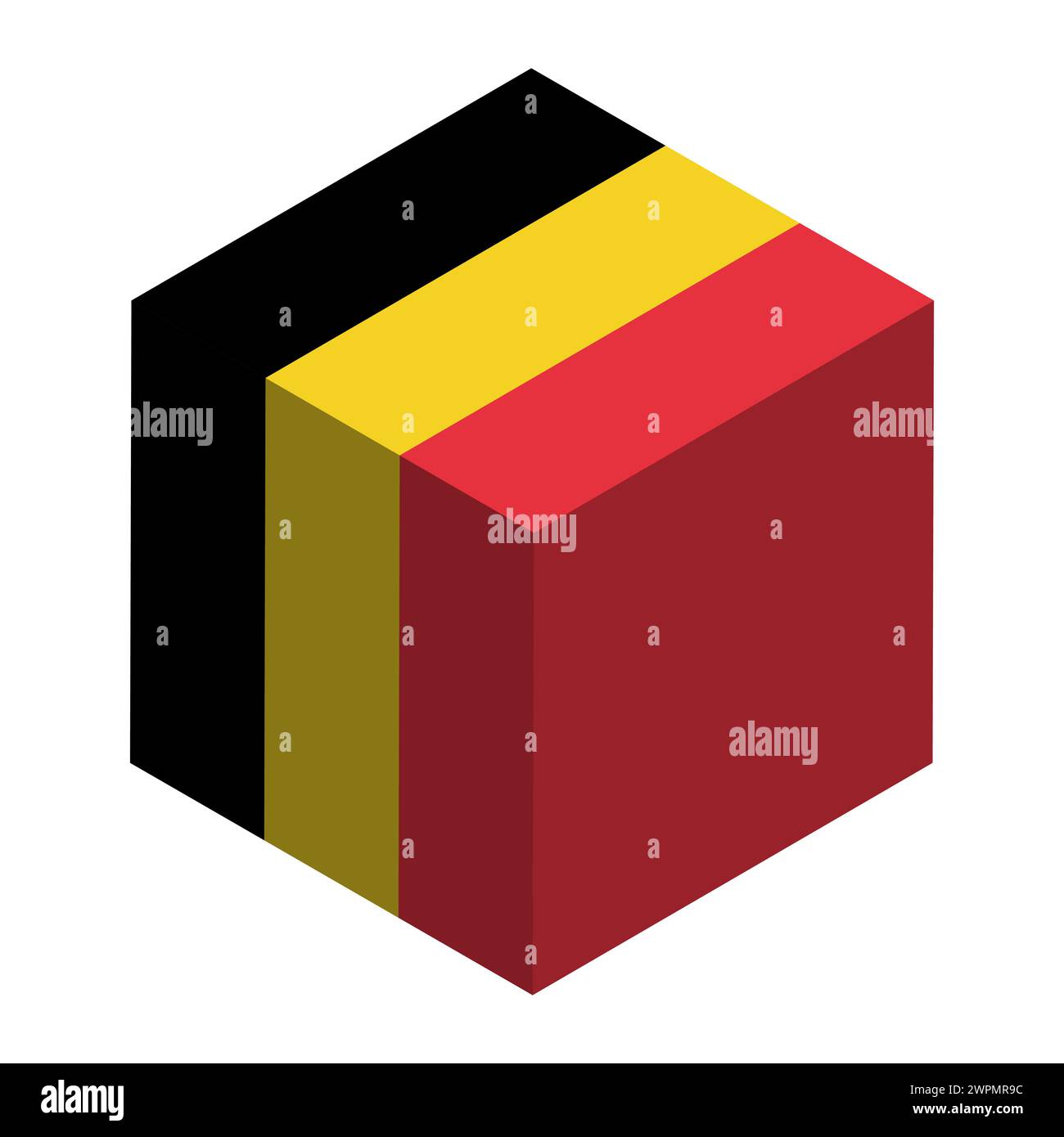 Belgium flag - isometric 3D cube isolated on white background. Vector object Stock Vector Image ...