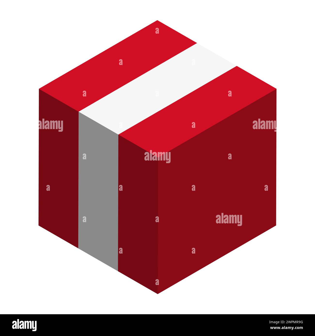 Peru flag - isometric 3D cube isolated on white background. Vector object Stock Vector Image ...