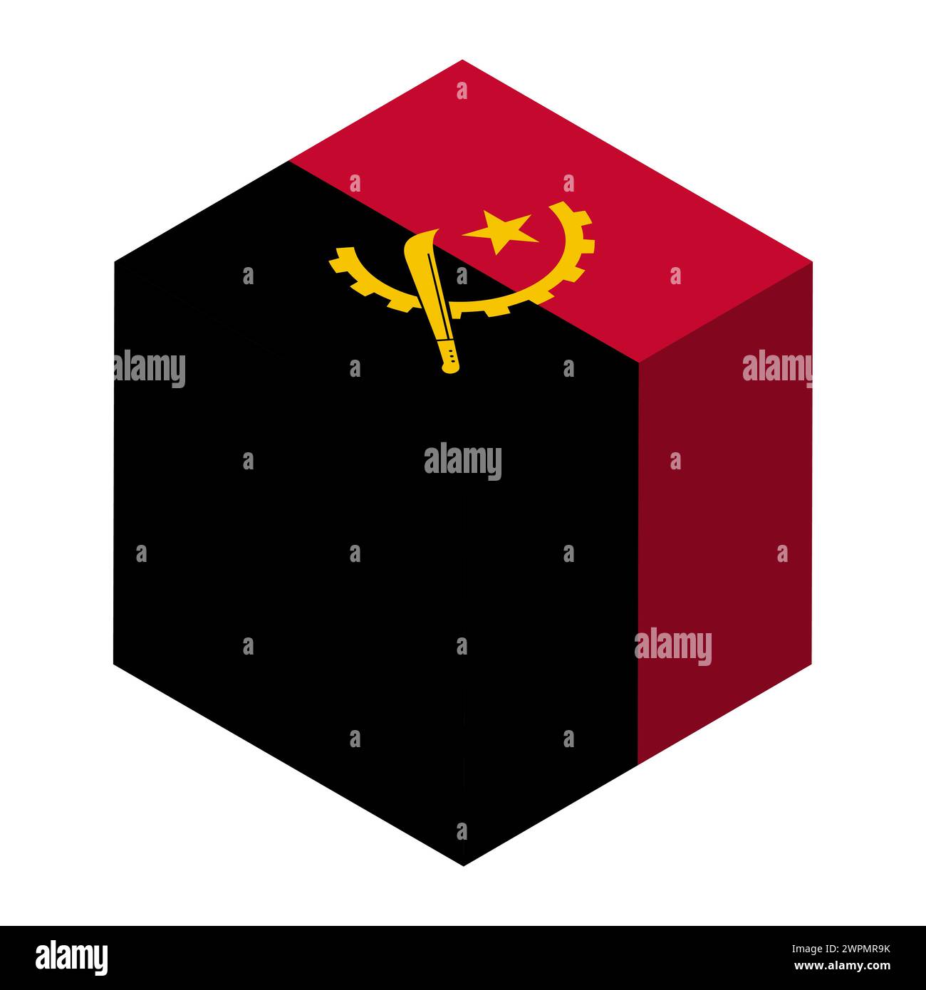 Angola flag - isometric 3D cube isolated on white background. Vector object Stock Vector Image ...