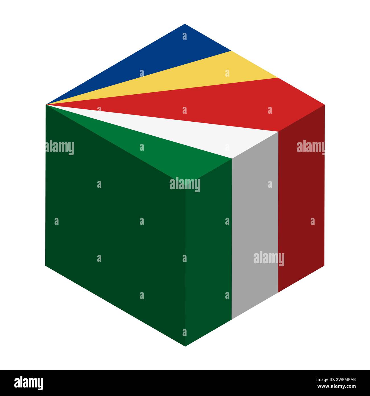 Seychelles flag - isometric 3D cube isolated on white background. Vector object Stock Vector ...