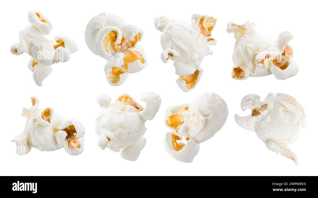 Popcorn collection, isolated on white background Stock Photo - Alamy