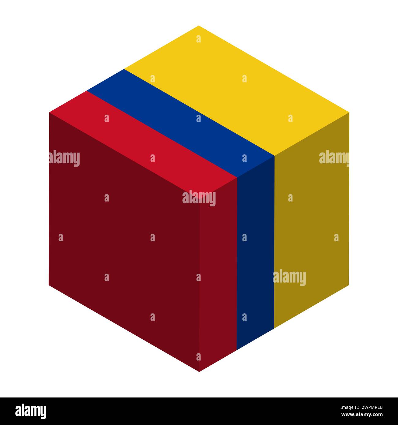 Colombia flag - isometric 3D cube isolated on white background. Vector object Stock Vector Image ...