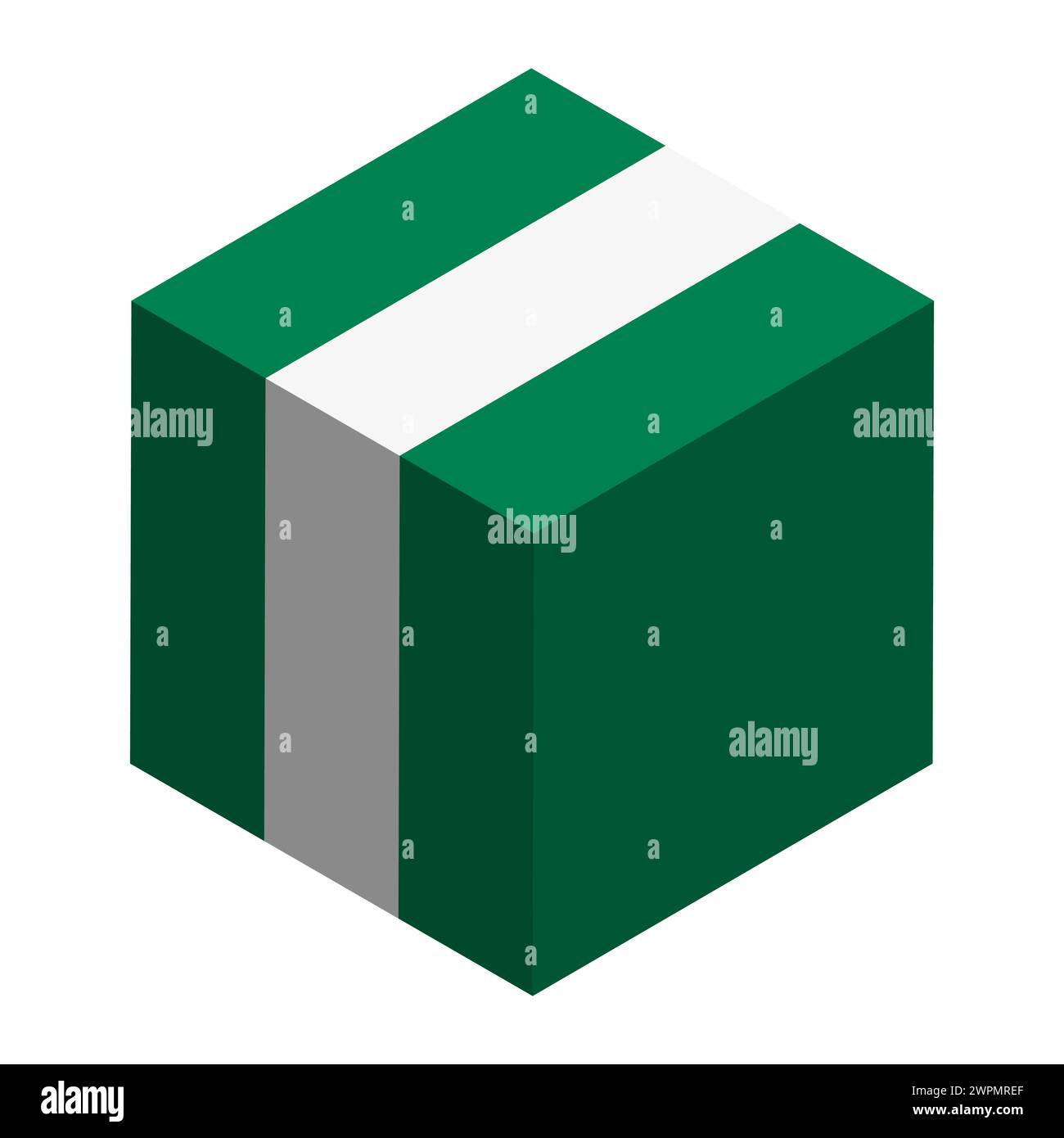 Nigeria flag - isometric 3D cube isolated on white background. Vector object Stock Vector Image ...