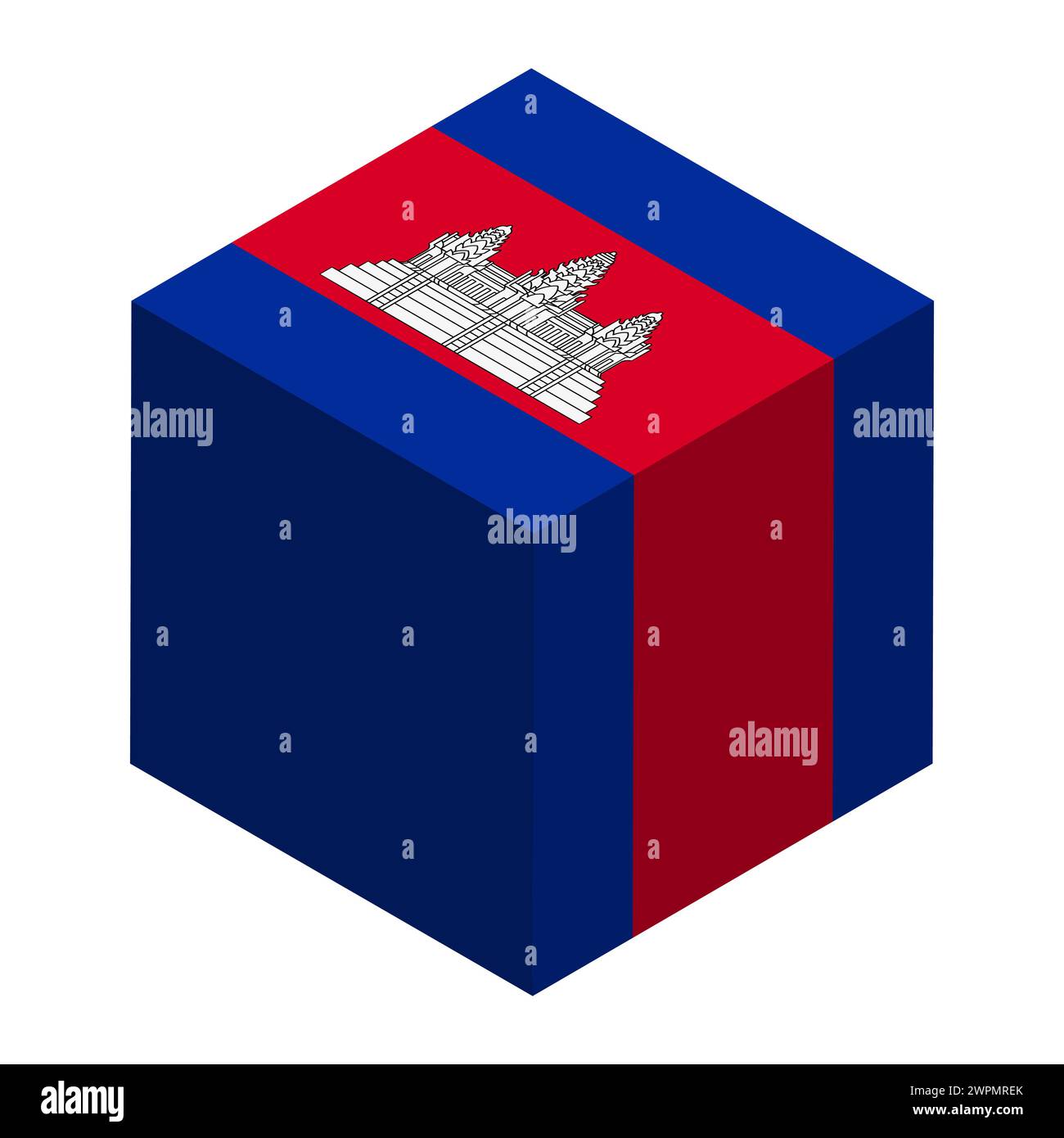 Cambodia flag - isometric 3D cube isolated on white background. Vector object Stock Vector Image ...
