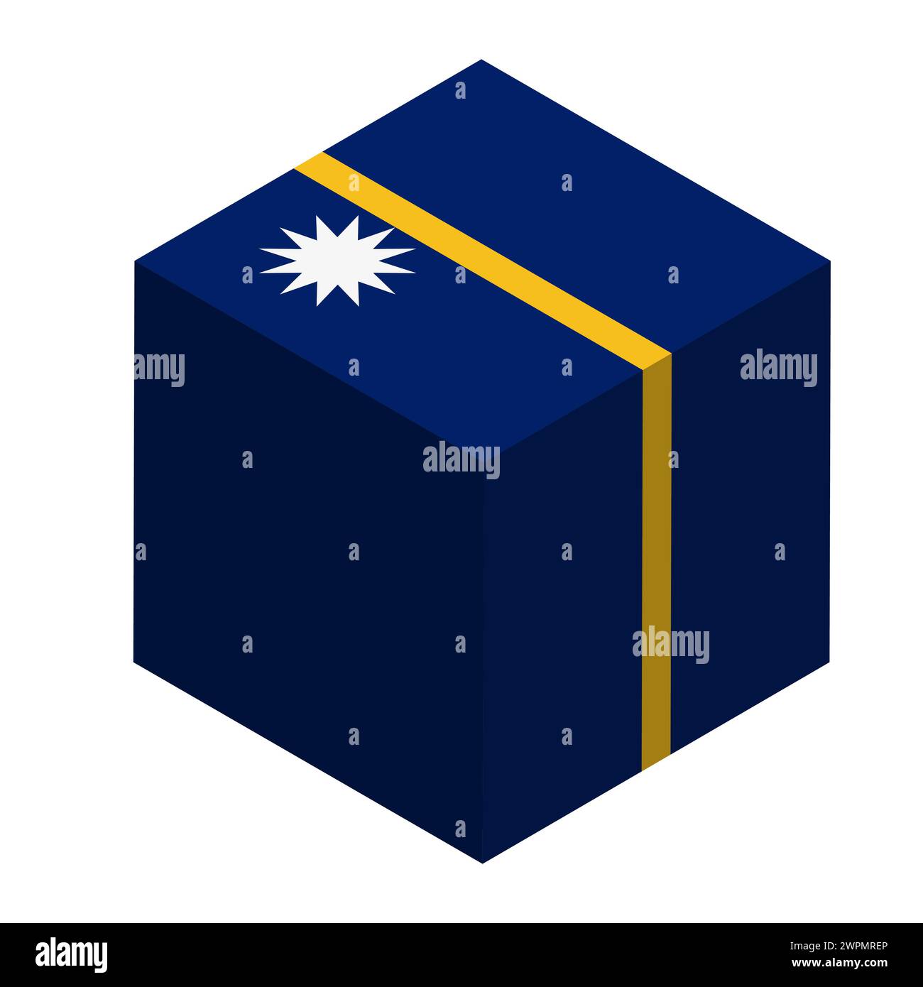 Nauru flag - isometric 3D cube isolated on white background. Vector object Stock Vector Image ...