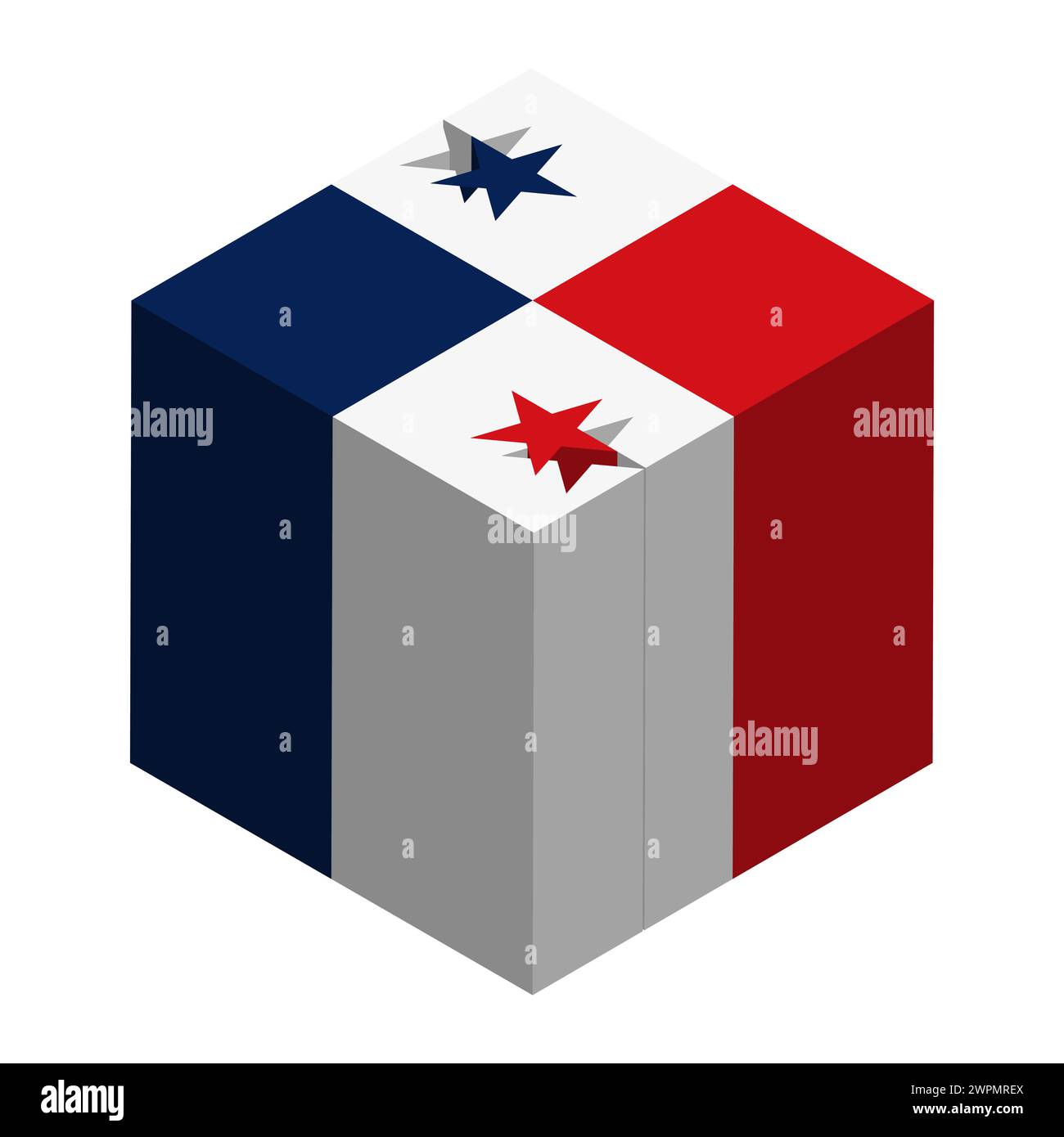 Panama flag - isometric 3D cube isolated on white background. Vector object Stock Vector Image ...