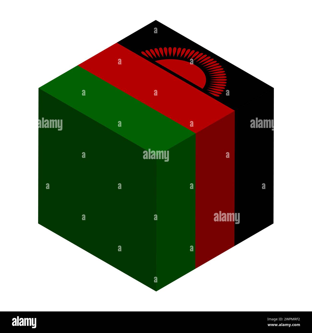 Malawi flag - isometric 3D cube isolated on white background. Vector object Stock Vector Image ...