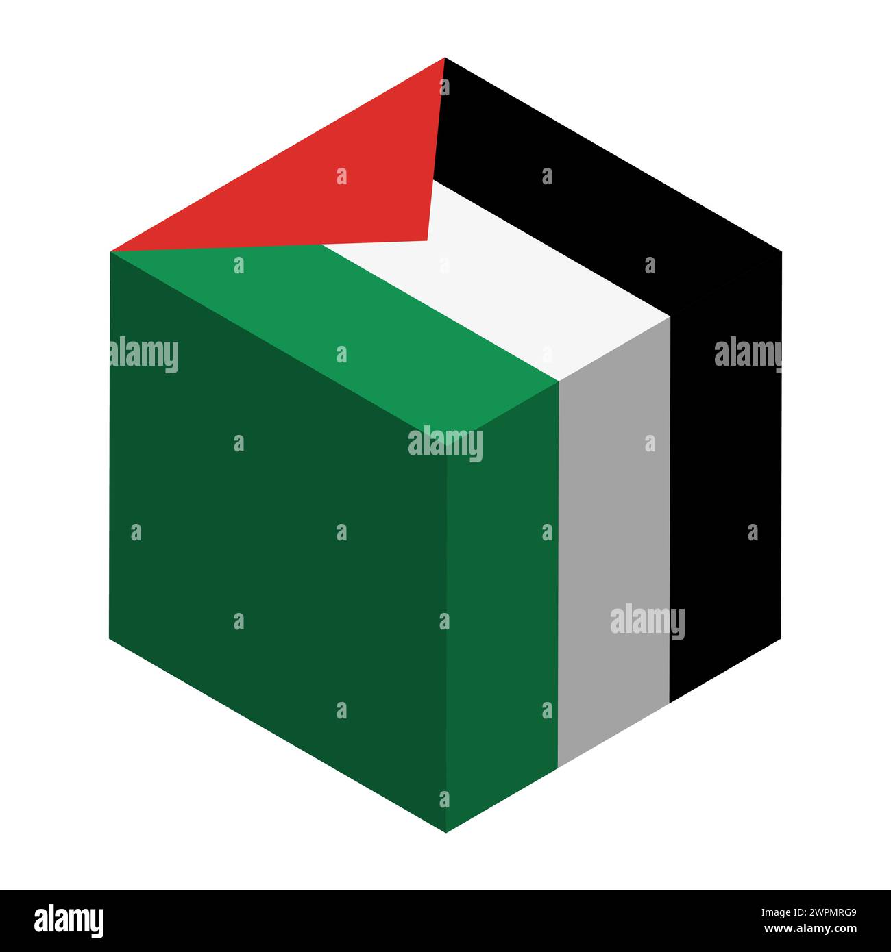 Palestine flag - isometric 3D cube isolated on white background. Vector object Stock Vector ...