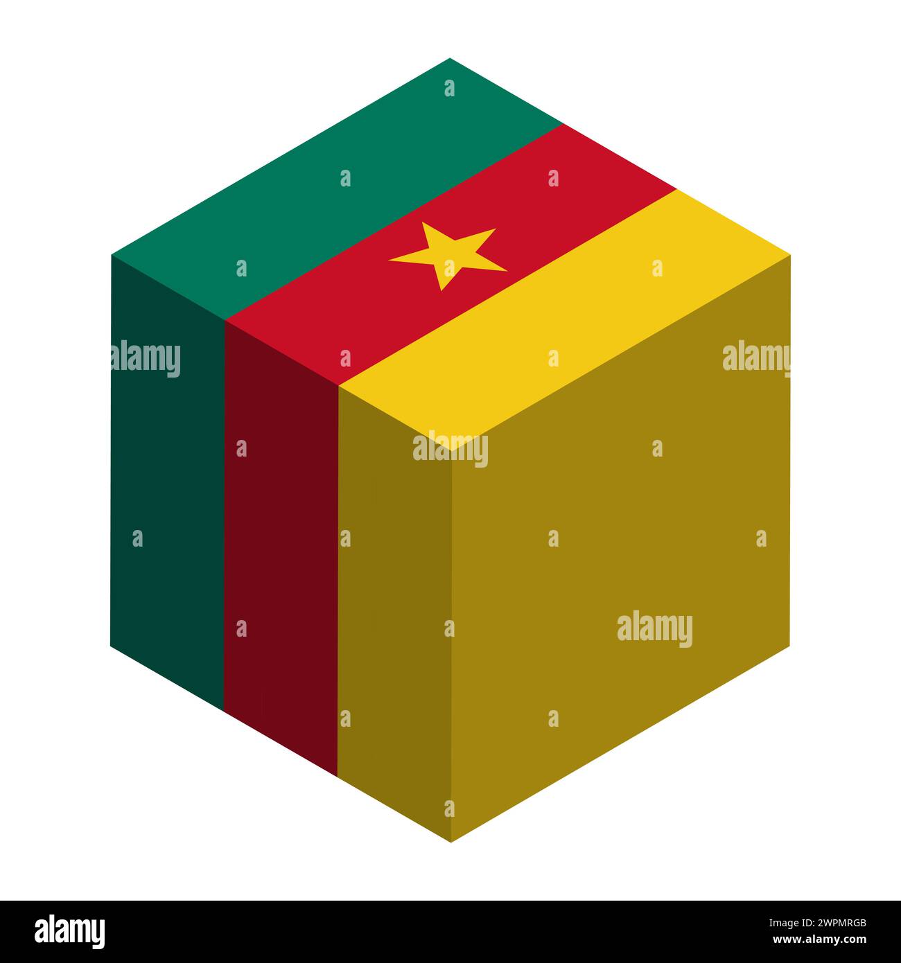 Cameroon flag - isometric 3D cube isolated on white background. Vector object Stock Vector Image ...