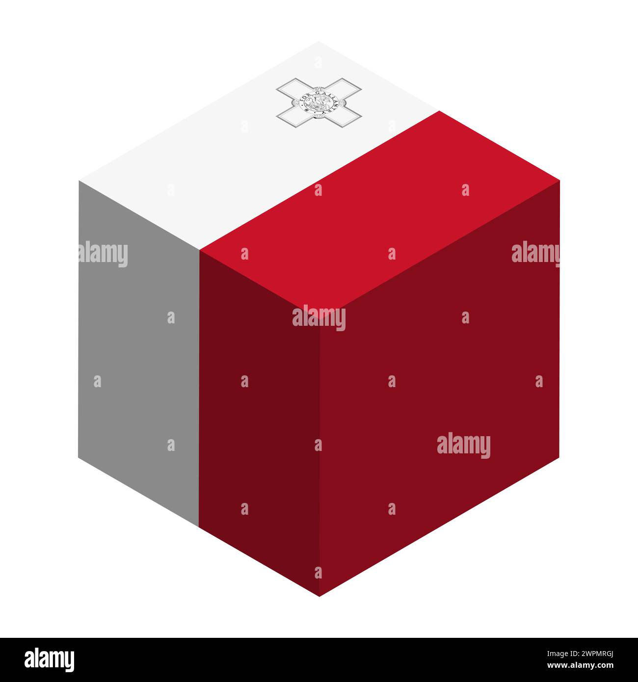 Malta flag - isometric 3D cube isolated on white background. Vector ...
