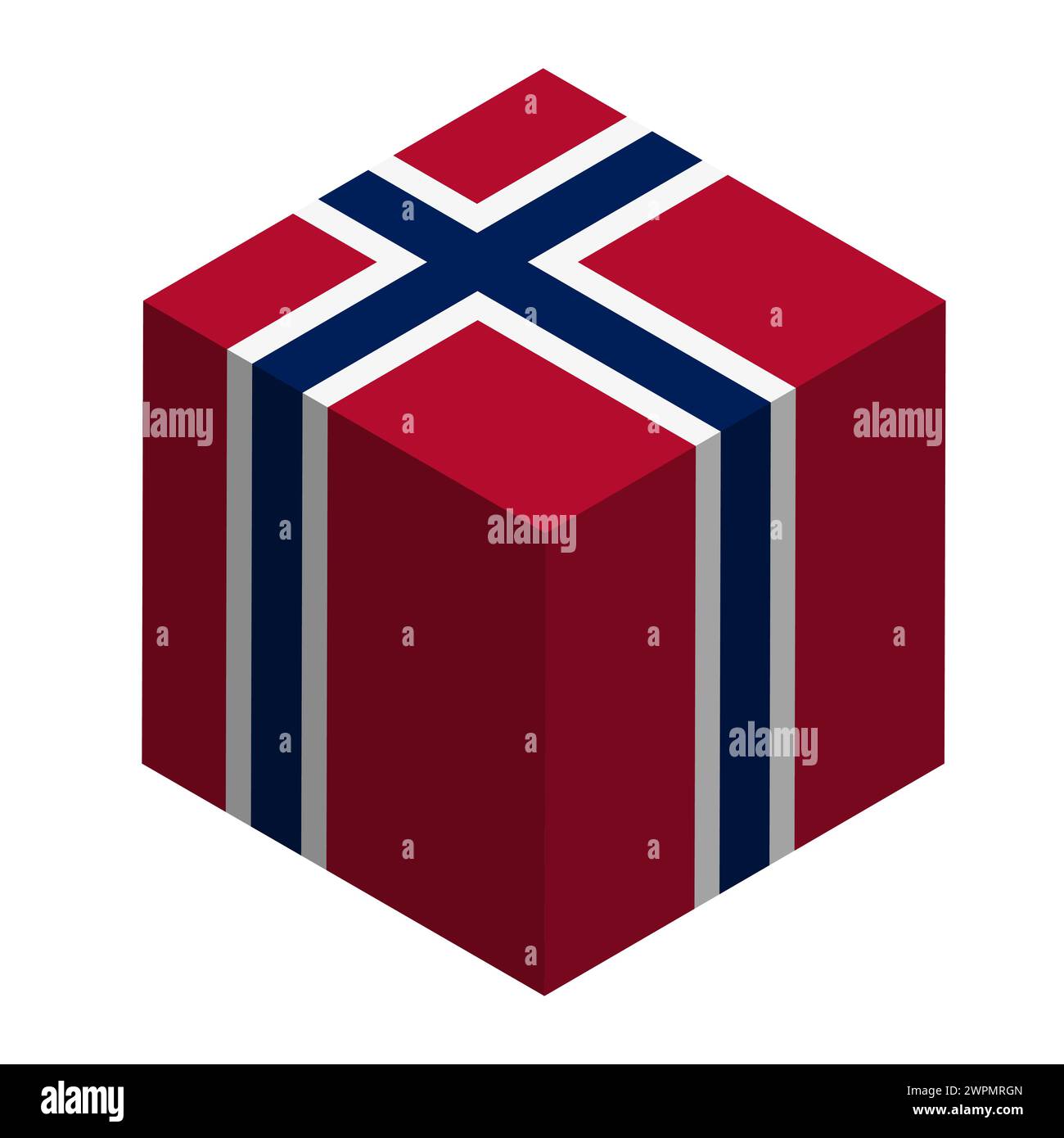 Norway flag - isometric 3D cube isolated on white background. Vector object Stock Vector Image ...