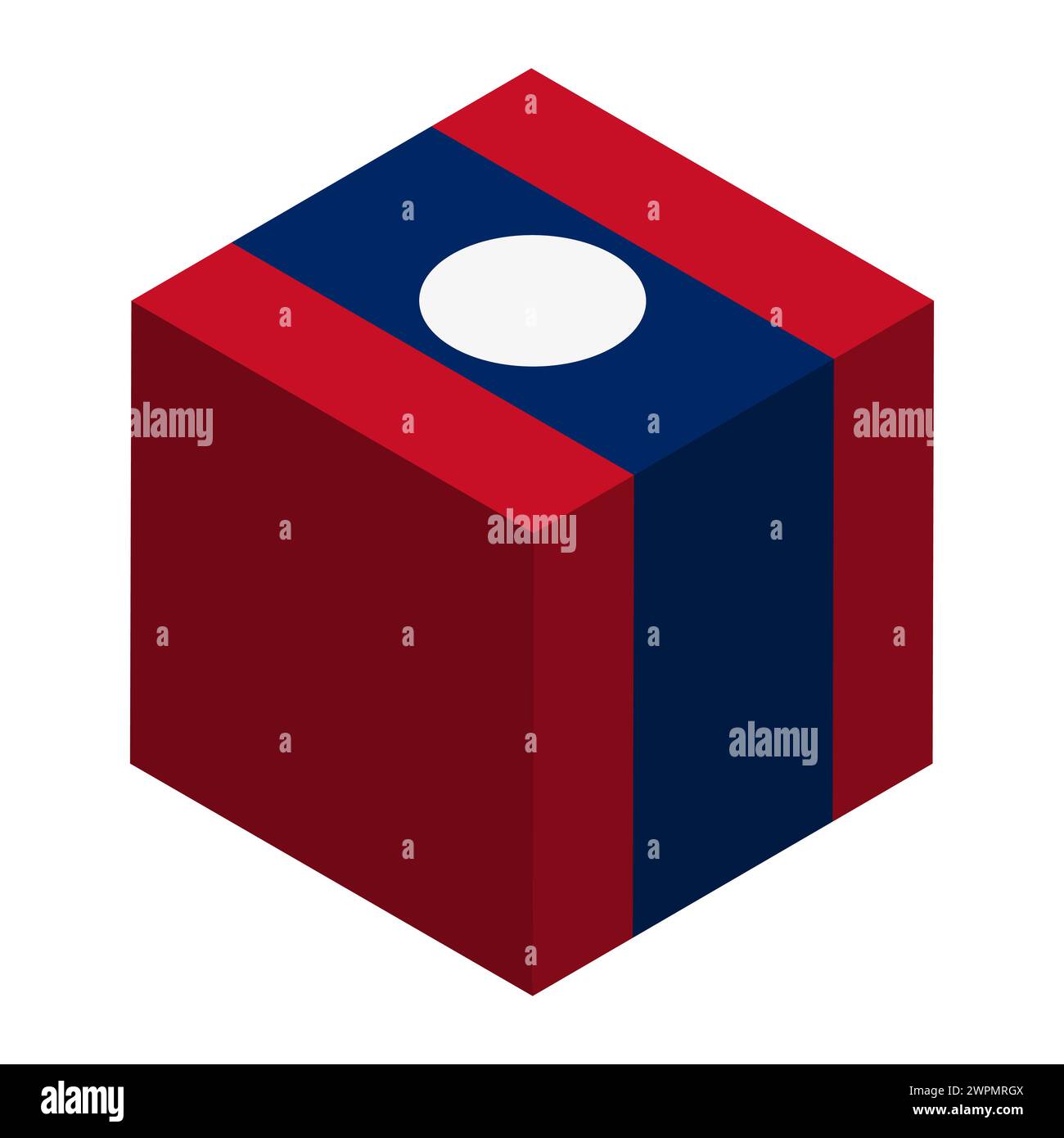 Laos flag - isometric 3D cube isolated on white background. Vector object Stock Vector Image ...