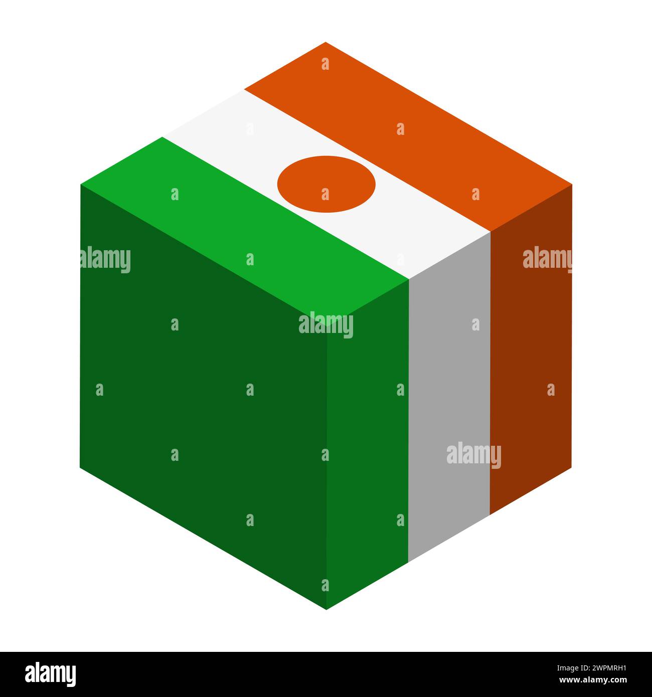 Niger flag - isometric 3D cube isolated on white background. Vector object Stock Vector Image ...