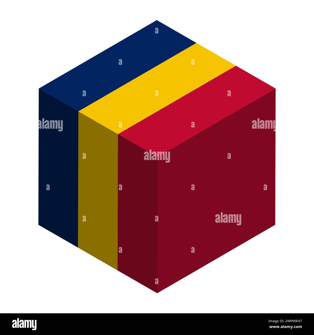 Chad flag - isometric 3D cube isolated on white background. Vector object Stock Vector Image ...
