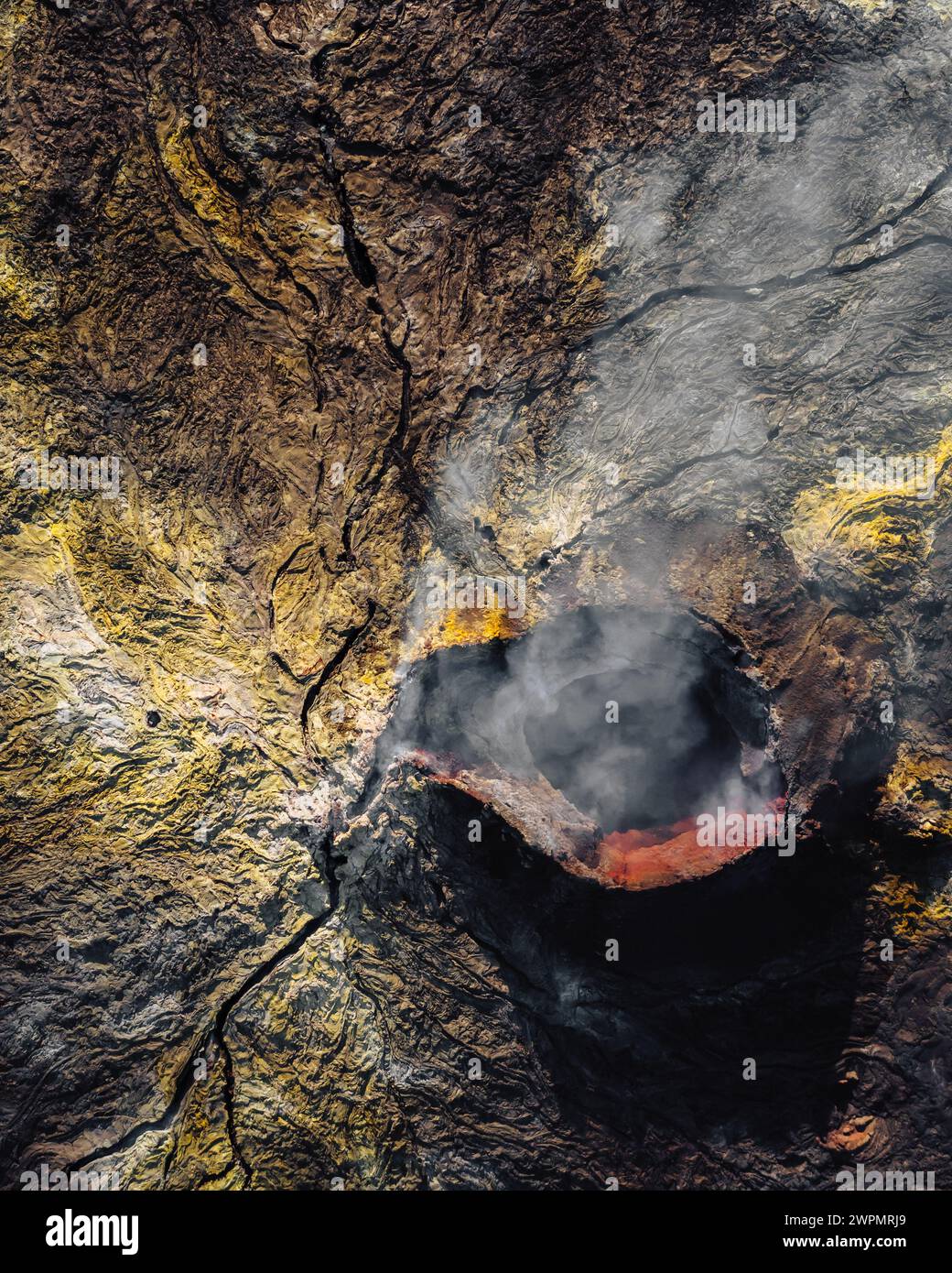 An aerial view of a volcano crater in Iceland Stock Photo - Alamy