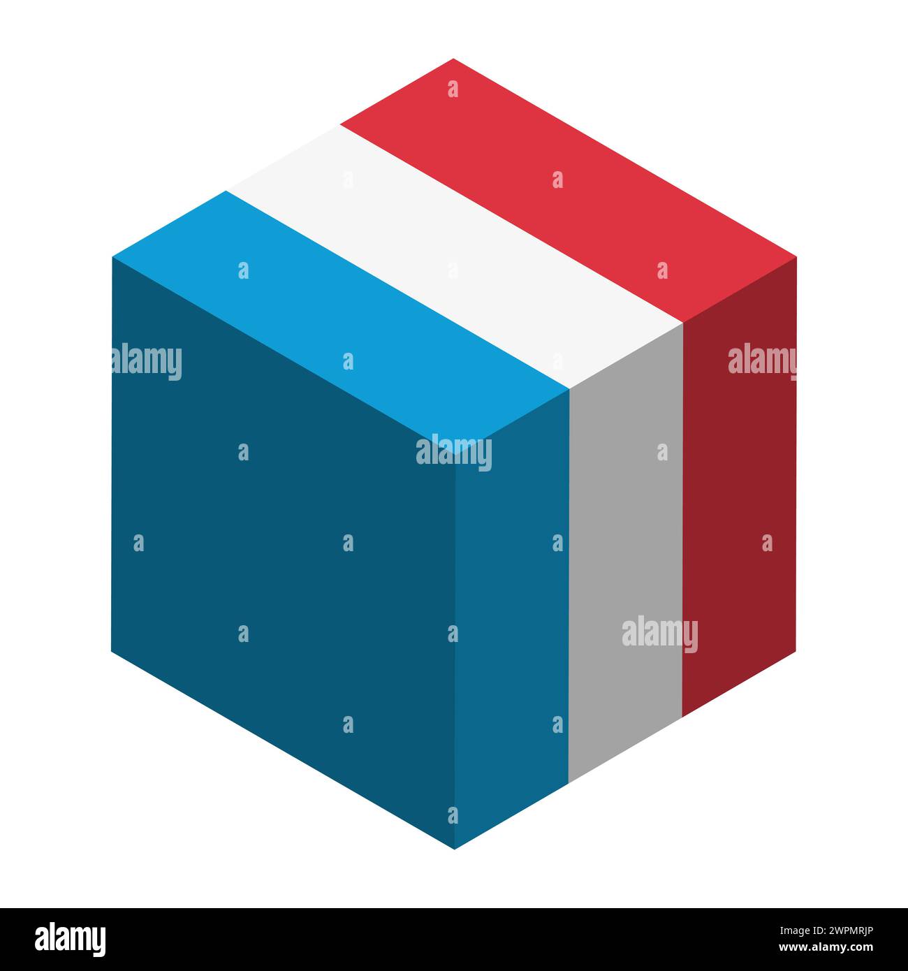 Luxembourg flag - isometric 3D cube isolated on white background. Vector object Stock Vector ...