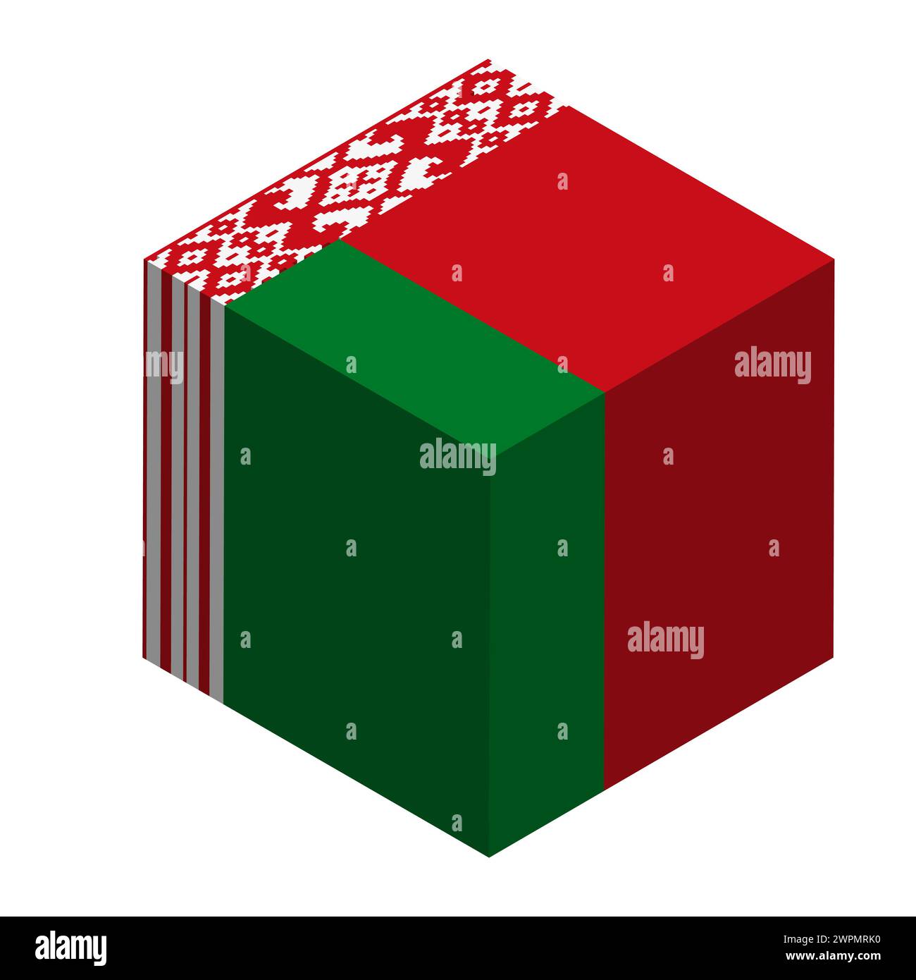 Belarus flag - isometric 3D cube isolated on white background. Vector object Stock Vector Image ...