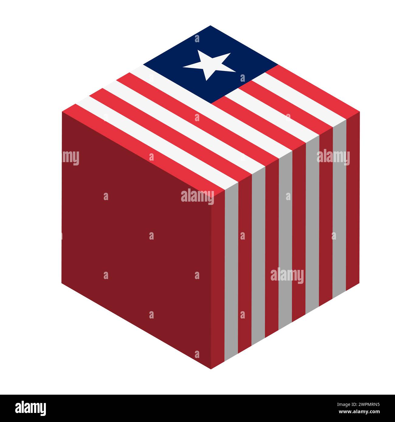 Liberia flag - isometric 3D cube isolated on white background. Vector object Stock Vector Image ...