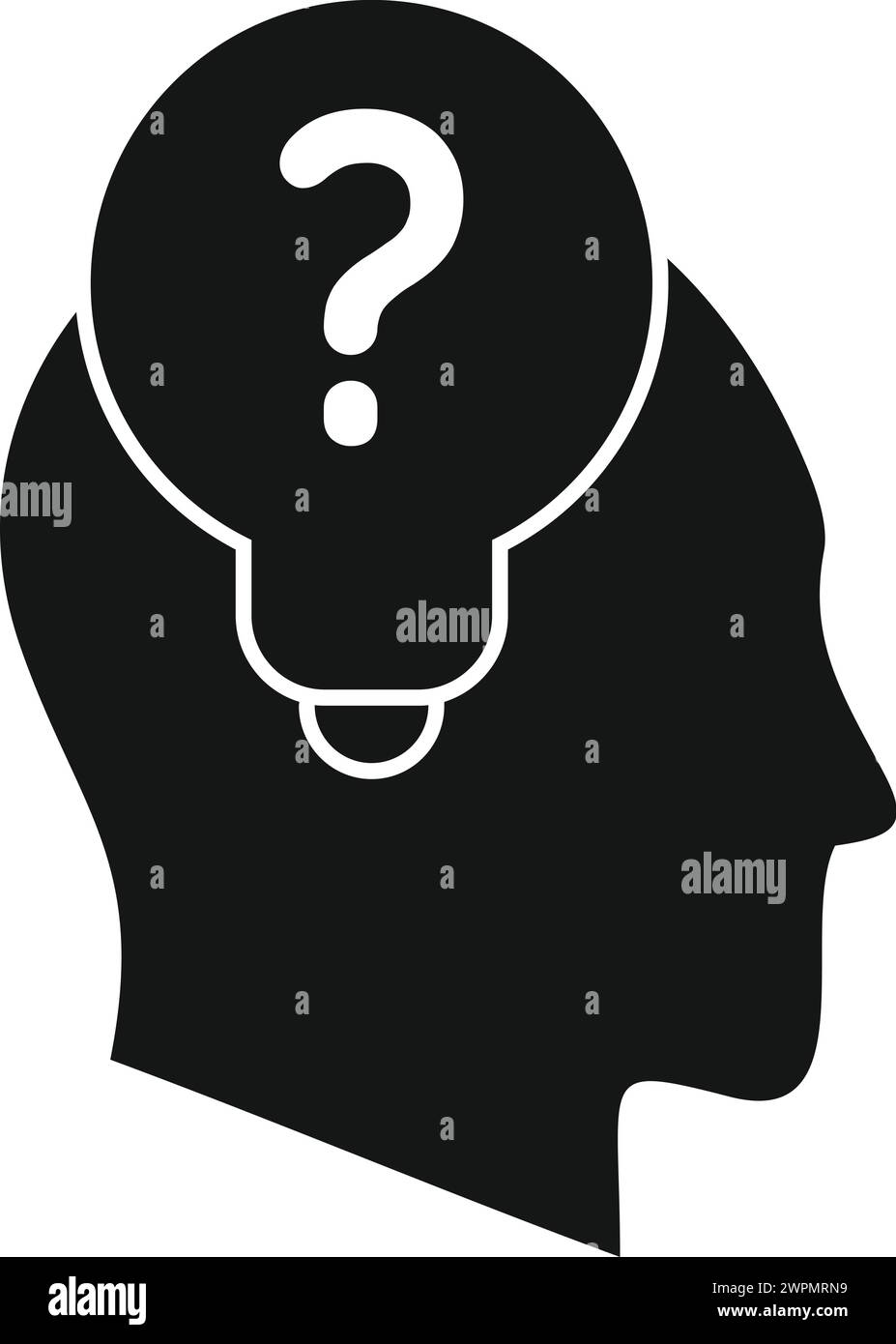 New idea question icon simple vector. Person solution. Focus process ...