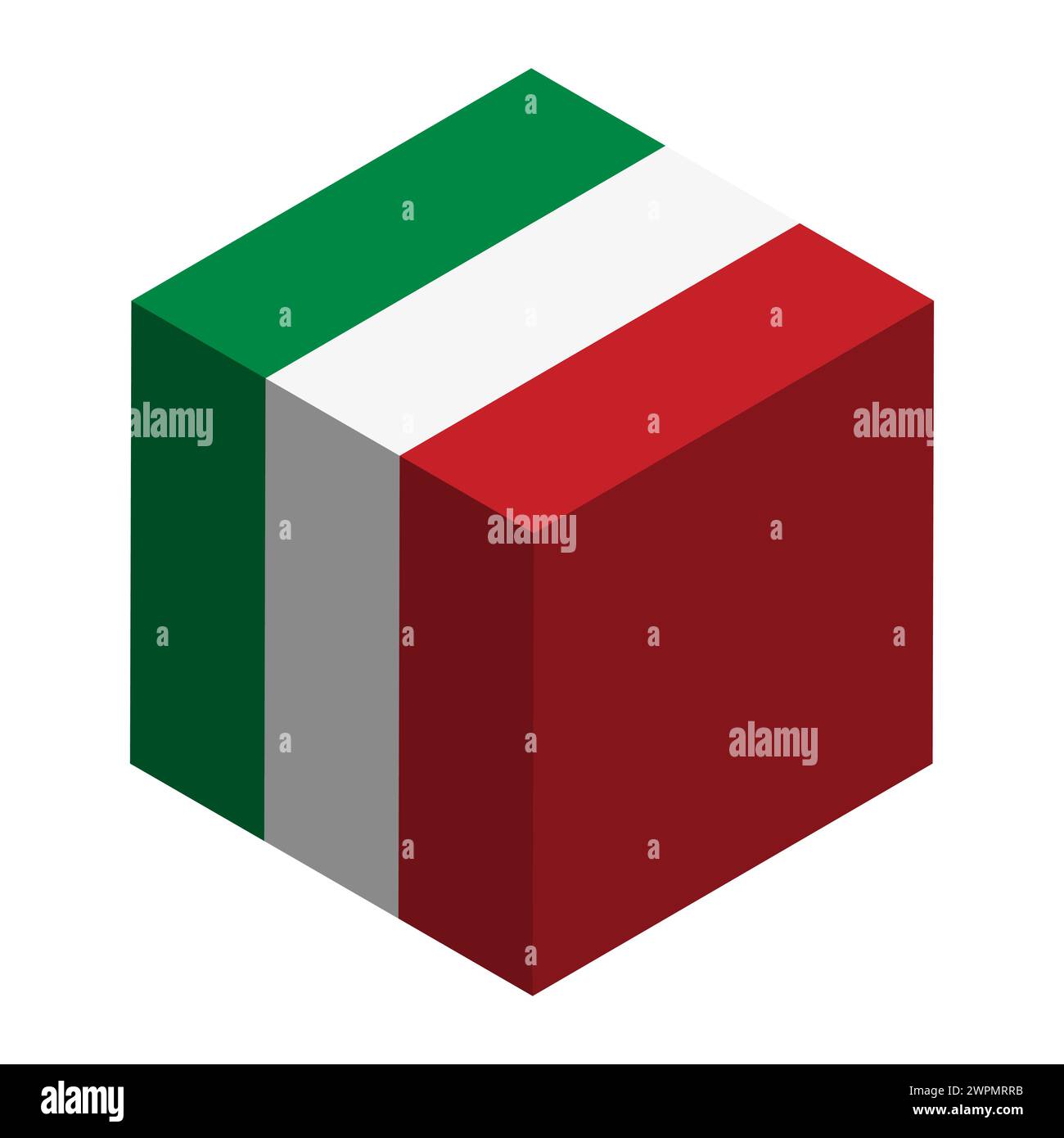 Italy flag - isometric 3D cube isolated on white background. Vector object Stock Vector Image ...