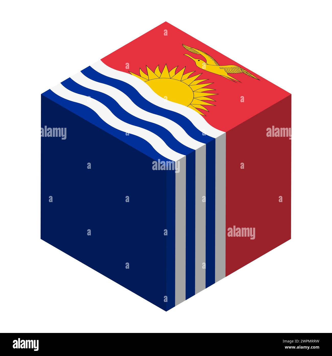 Kiribati flag - isometric 3D cube isolated on white background. Vector object Stock Vector Image ...