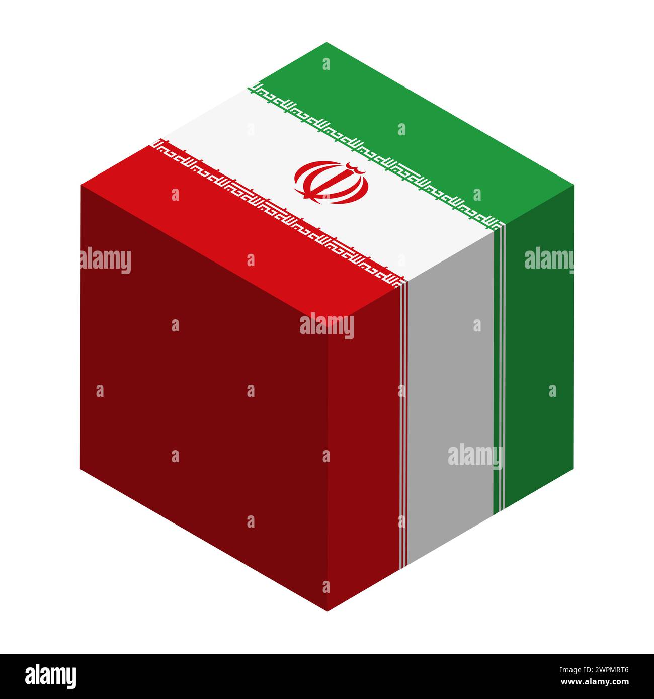 Iran flag - isometric 3D cube isolated on white background. Vector object Stock Vector Image ...