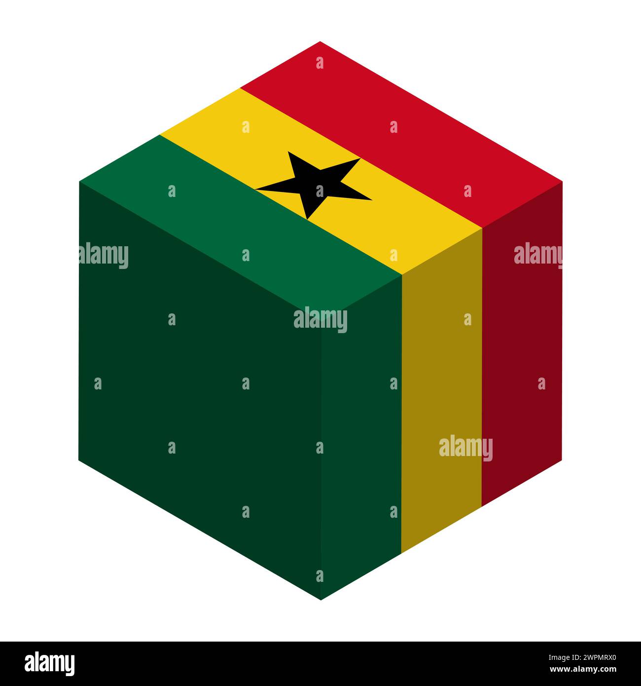 Ghana flag - isometric 3D cube isolated on white background. Vector object Stock Vector Image ...
