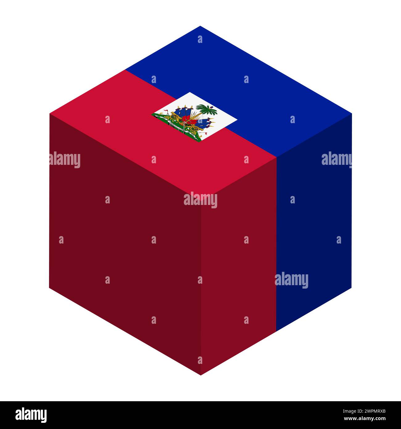 Haiti flag - isometric 3D cube isolated on white background. Vector object Stock Vector Image ...