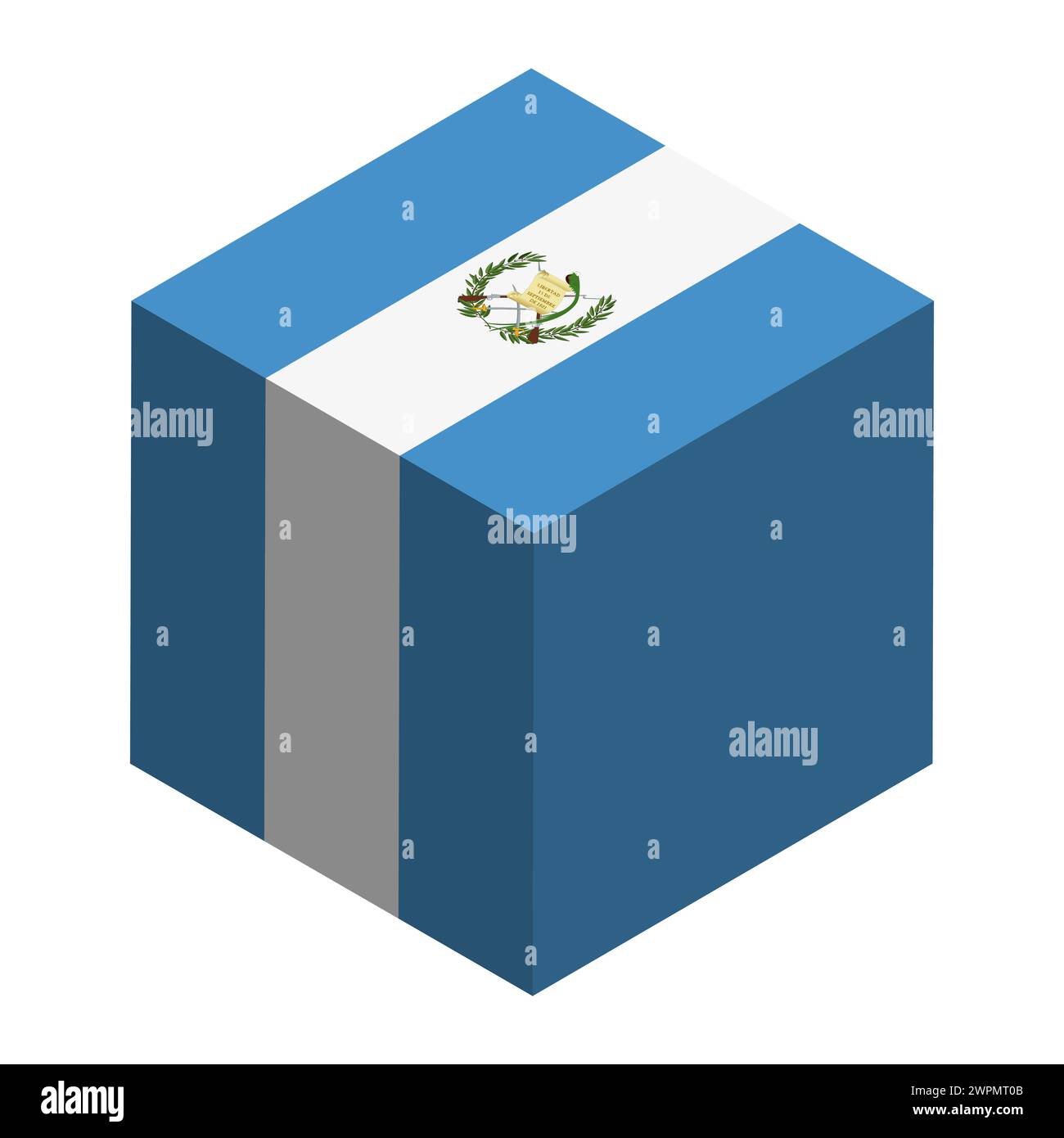 Guatemala flag - isometric 3D cube isolated on white background. Vector object Stock Vector ...