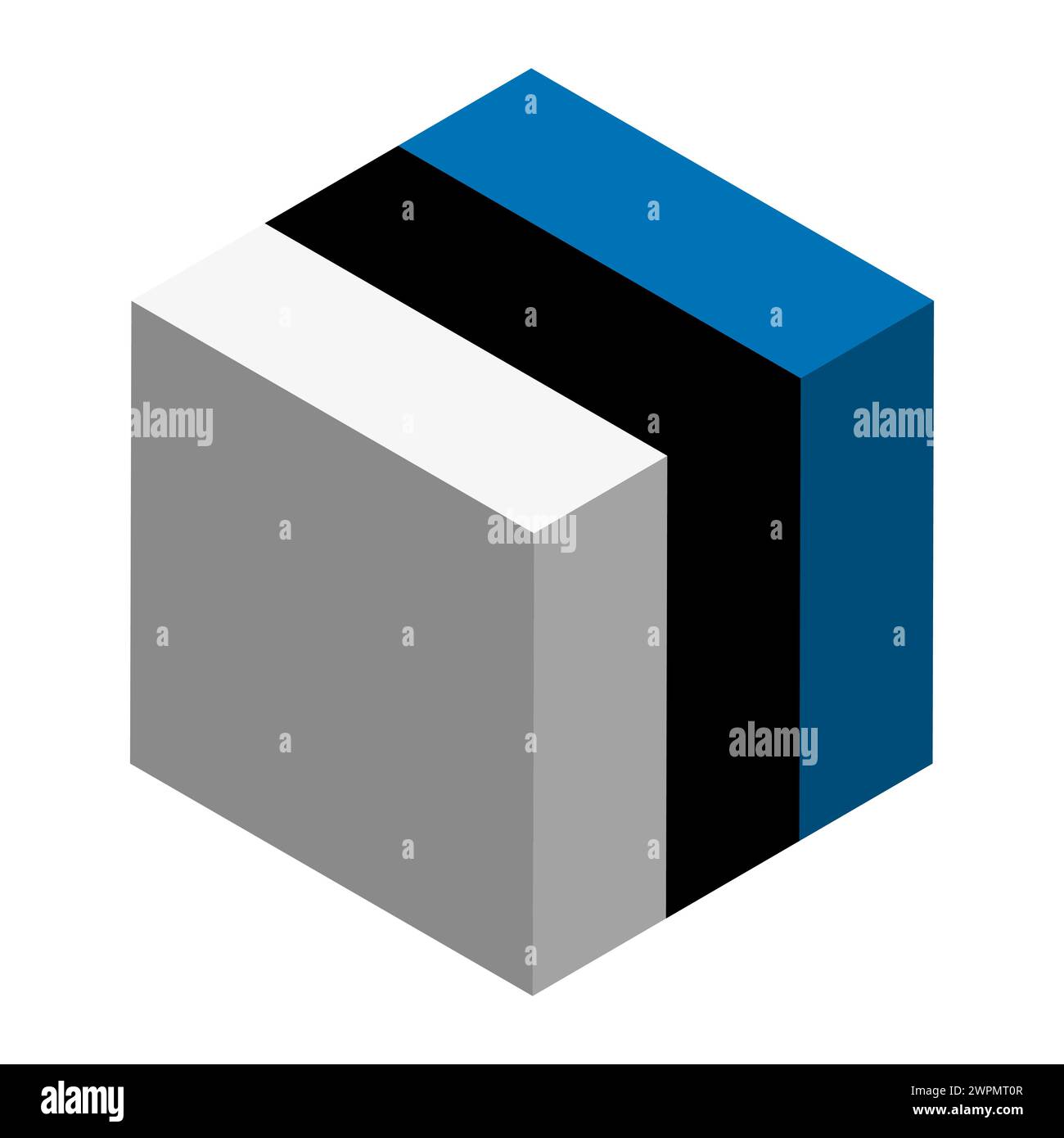 Estonia flag - isometric 3D cube isolated on white background. Vector object Stock Vector Image ...