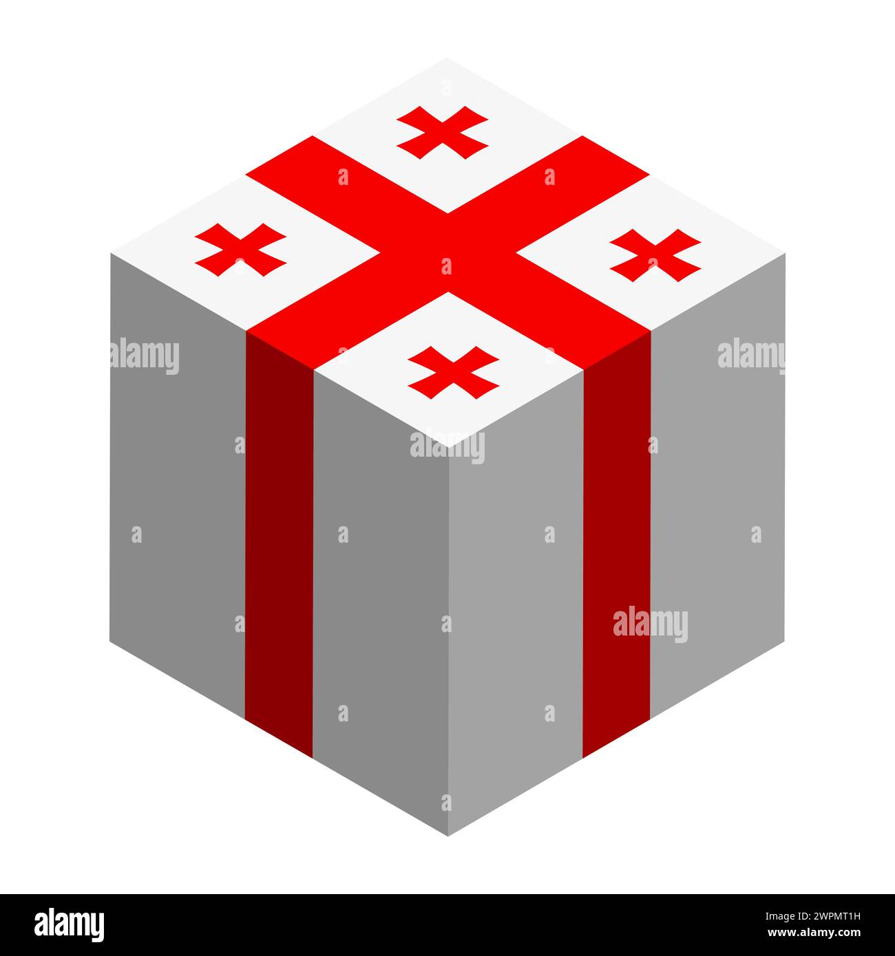 Georgia flag - isometric 3D cube isolated on white background. Vector object Stock Vector Image ...