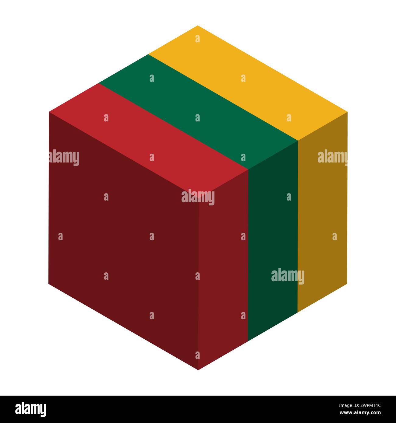 Lithuania flag - isometric 3D cube isolated on white background. Vector ...