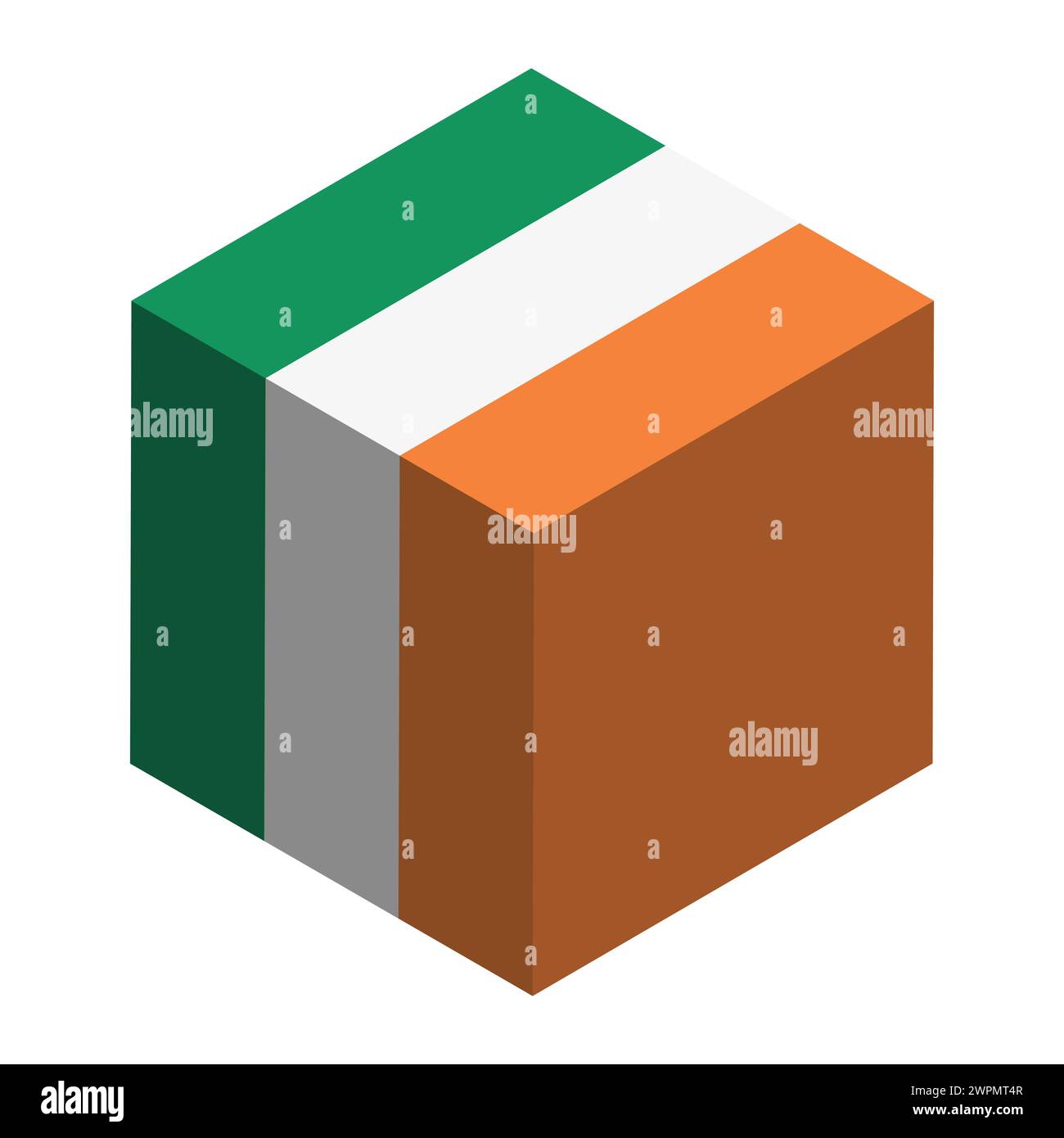 Ireland flag - isometric 3D cube isolated on white background. Vector object Stock Vector Image ...