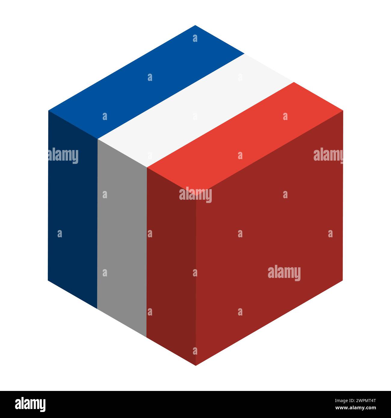 France flag - isometric 3D cube isolated on white background. Vector object Stock Vector Image ...