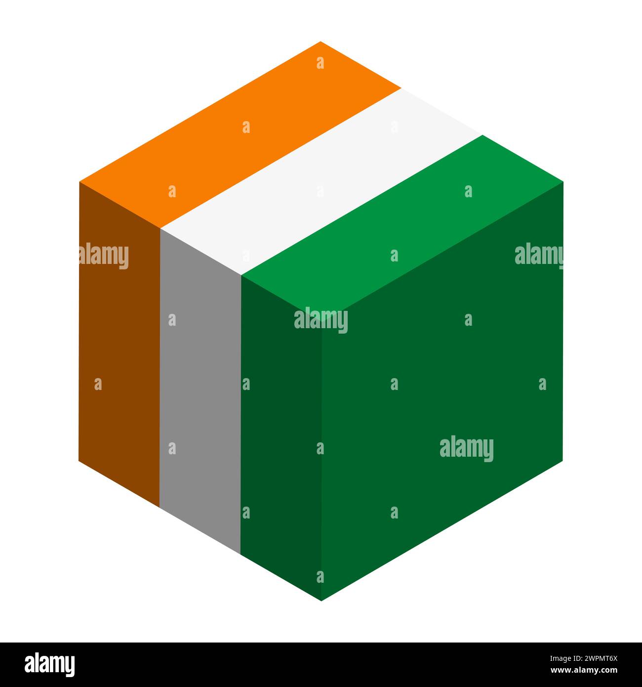 Cote d Ivoire flag - isometric 3D cube isolated on white background. Vector object Stock Vector ...