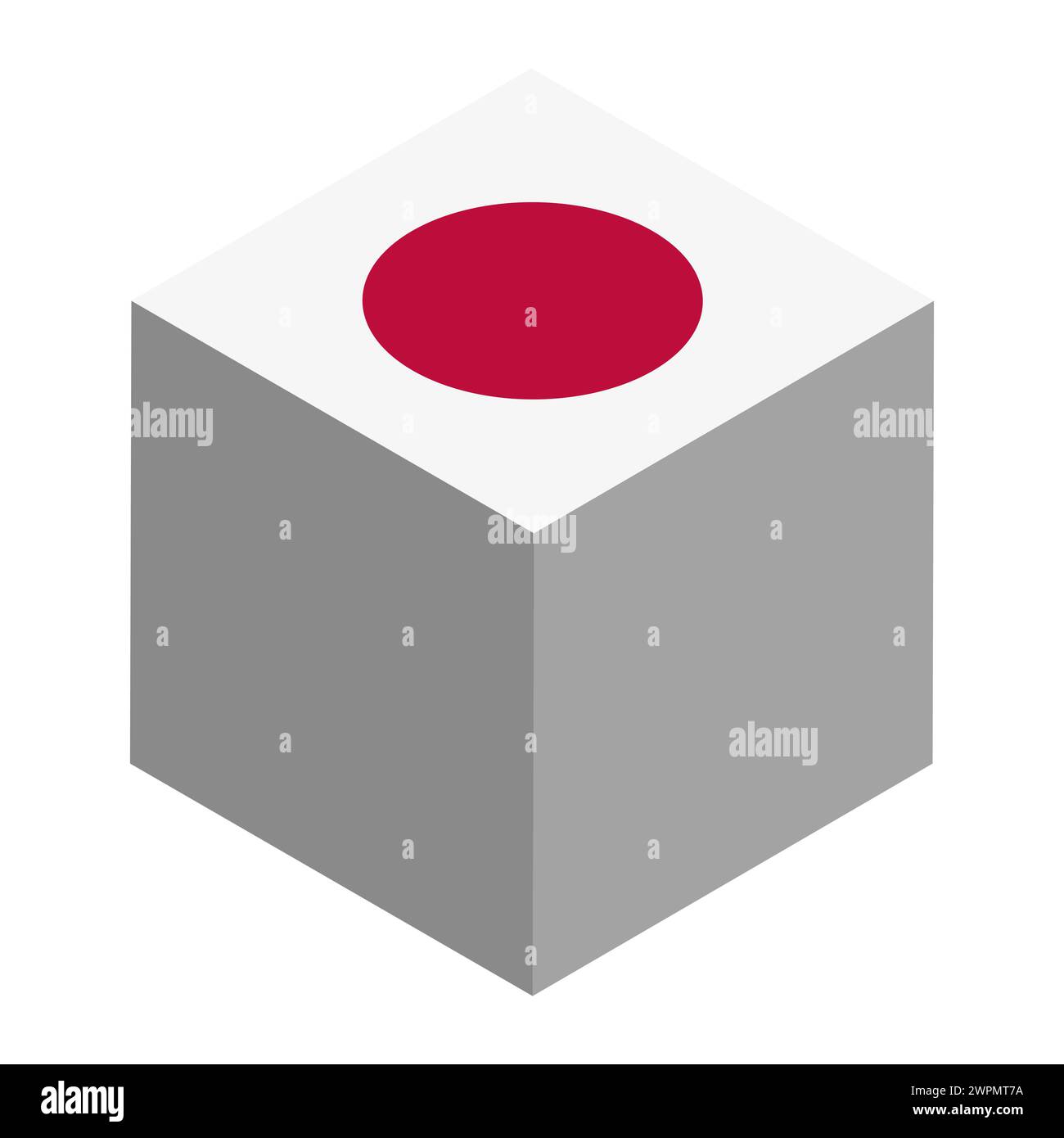 Japan flag - isometric 3D cube isolated on white background. Vector object Stock Vector Image ...