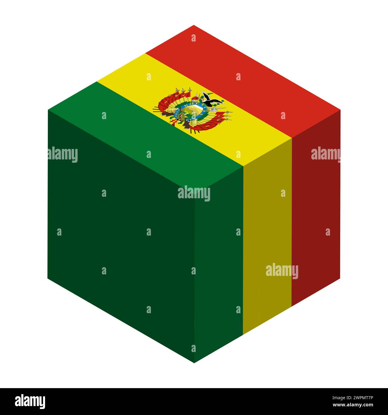 Bolivia flag - isometric 3D cube isolated on white background. Vector object Stock Vector Image ...