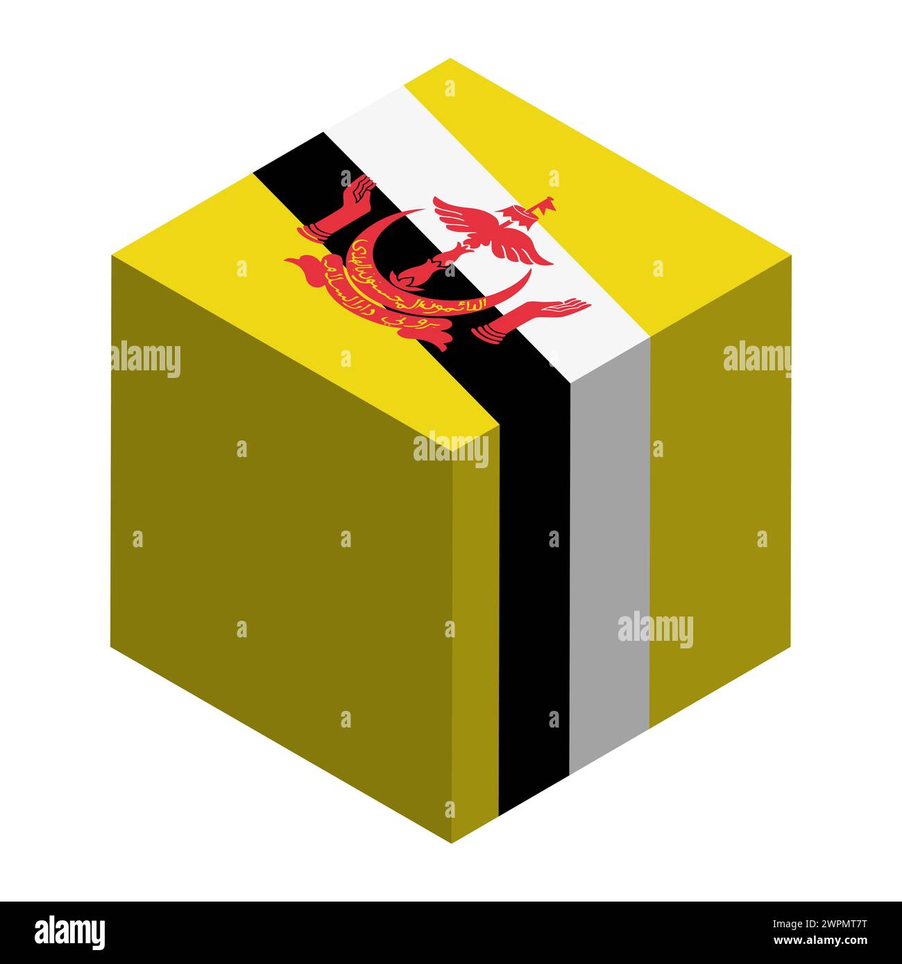 Brunei flag - isometric 3D cube isolated on white background. Vector object Stock Vector Image ...