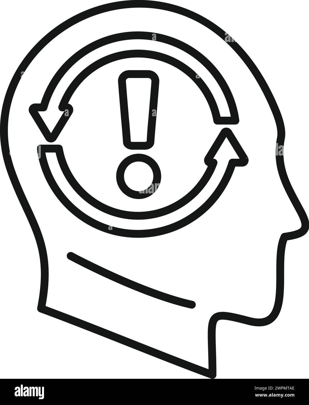 Rethink brain mind icon outline vector. Idea plan problem. Reason ...