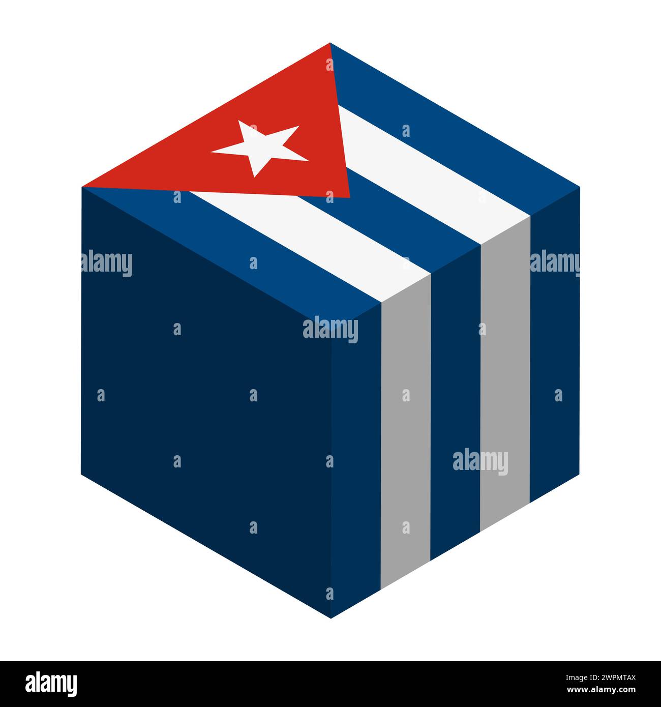 Cuba flag - isometric 3D cube isolated on white background. Vector object Stock Vector Image ...