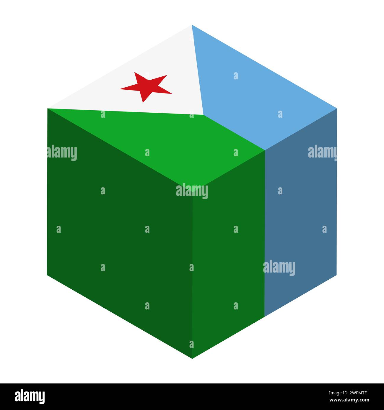 Djibouti flag - isometric 3D cube isolated on white background. Vector object Stock Vector Image ...