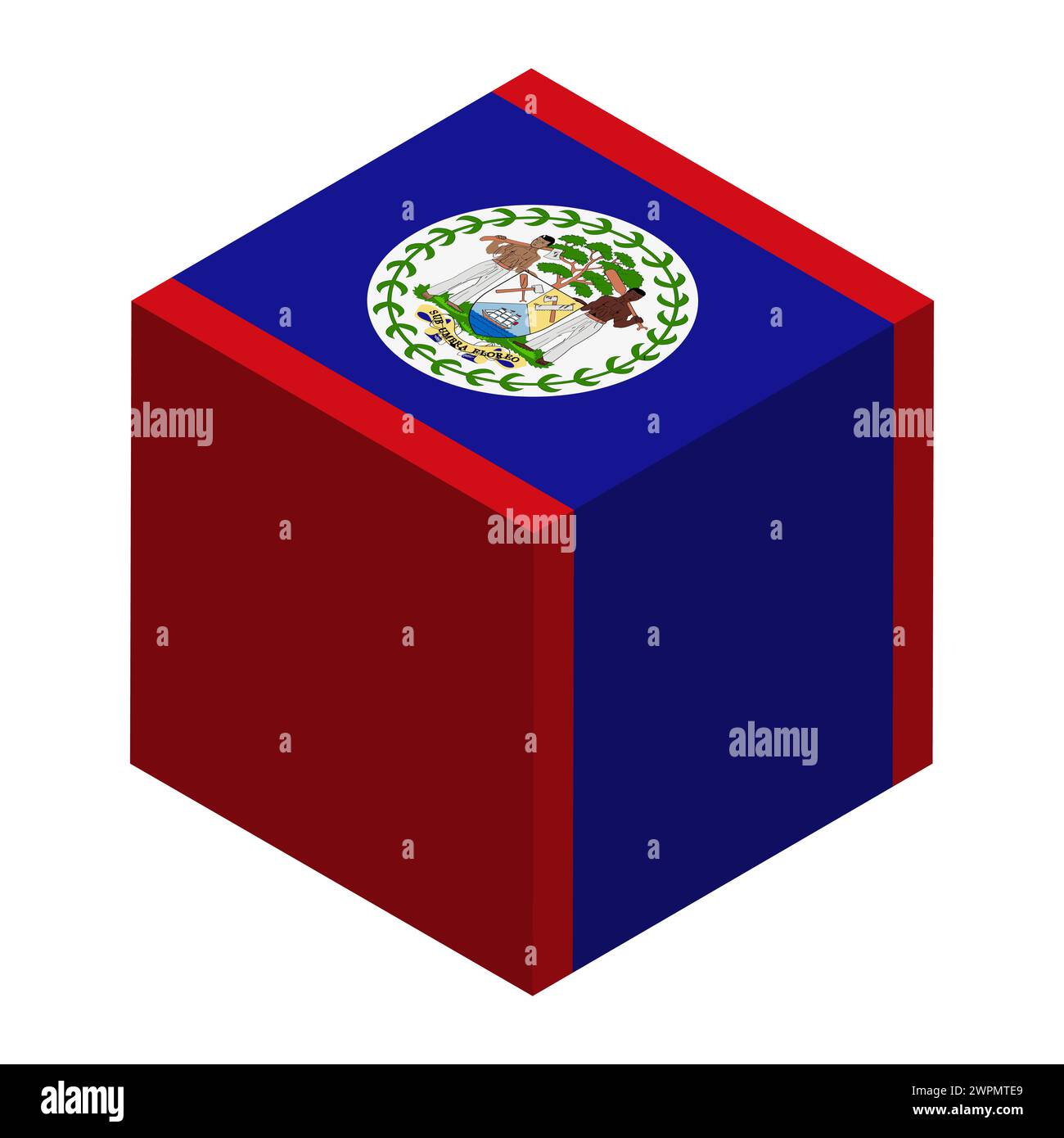 Belize flag - isometric 3D cube isolated on white background. Vector object Stock Vector Image ...