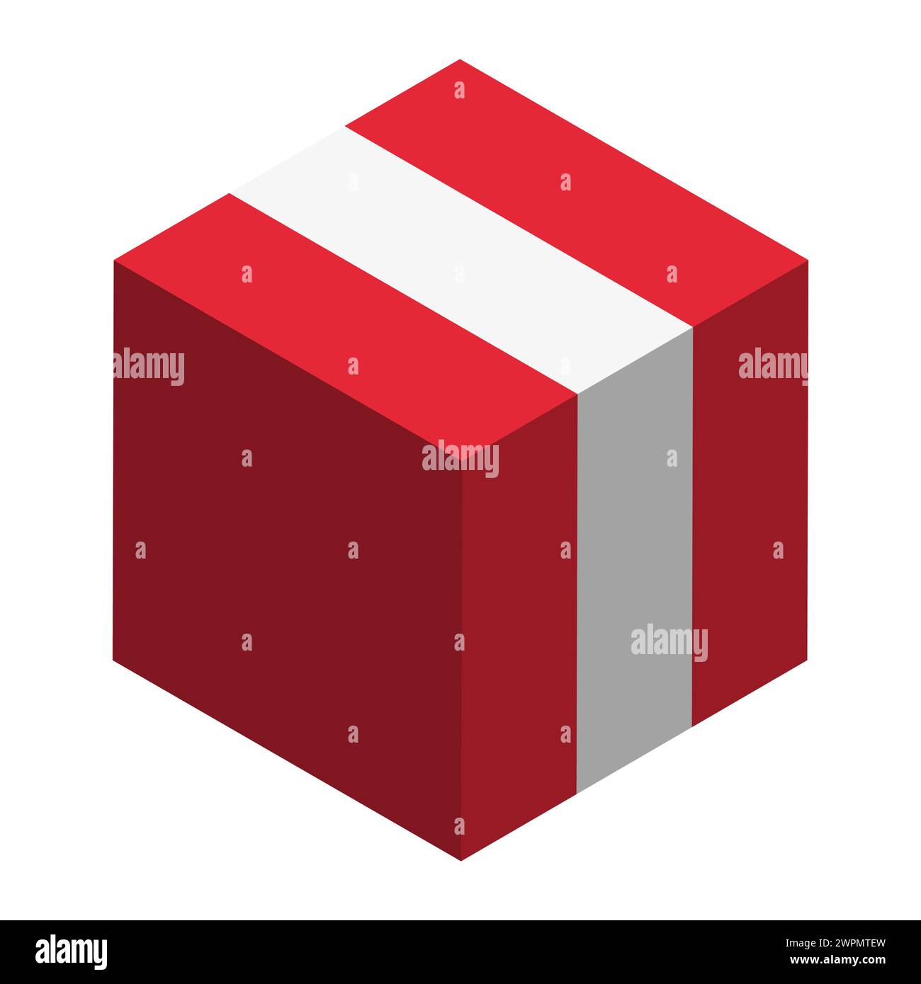 Austria flag - isometric 3D cube isolated on white background. Vector object Stock Vector Image ...