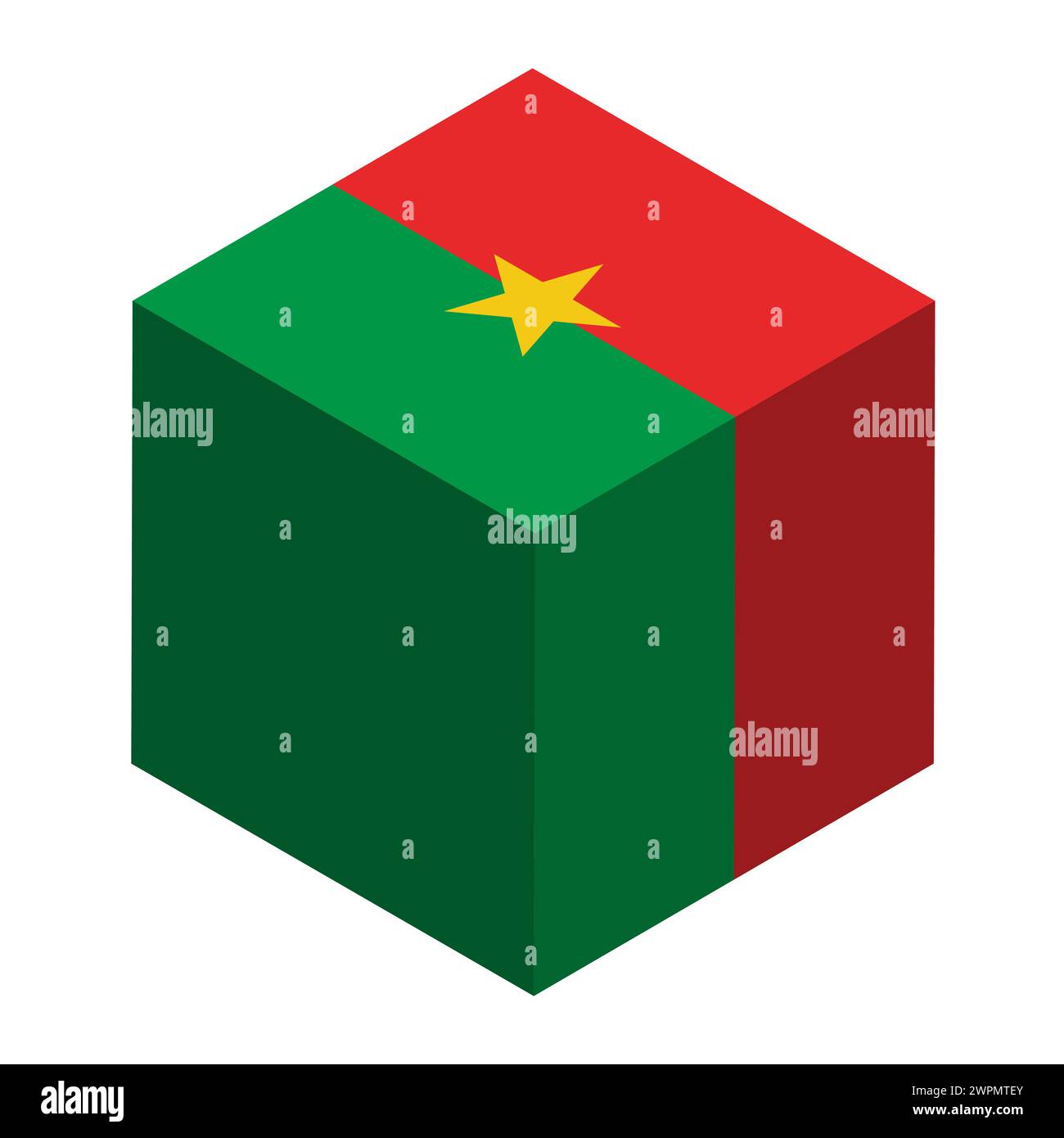 Burkina Faso flag - isometric 3D cube isolated on white background. Vector object Stock Vector ...